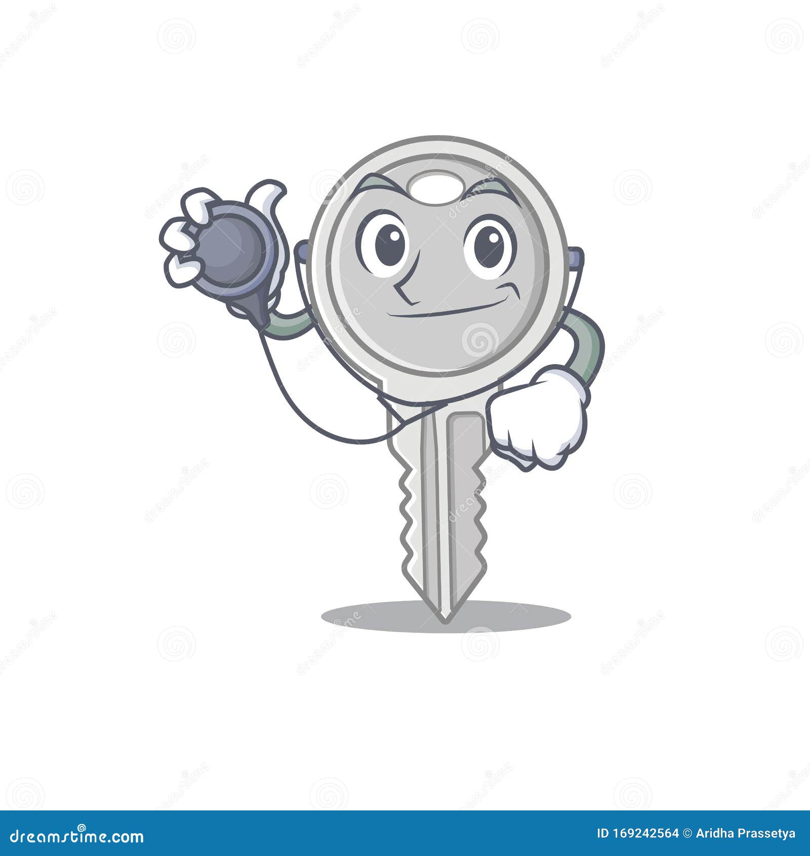 Smart and Cool Key Cartoon Character in a Doctor with Tools Stock ...