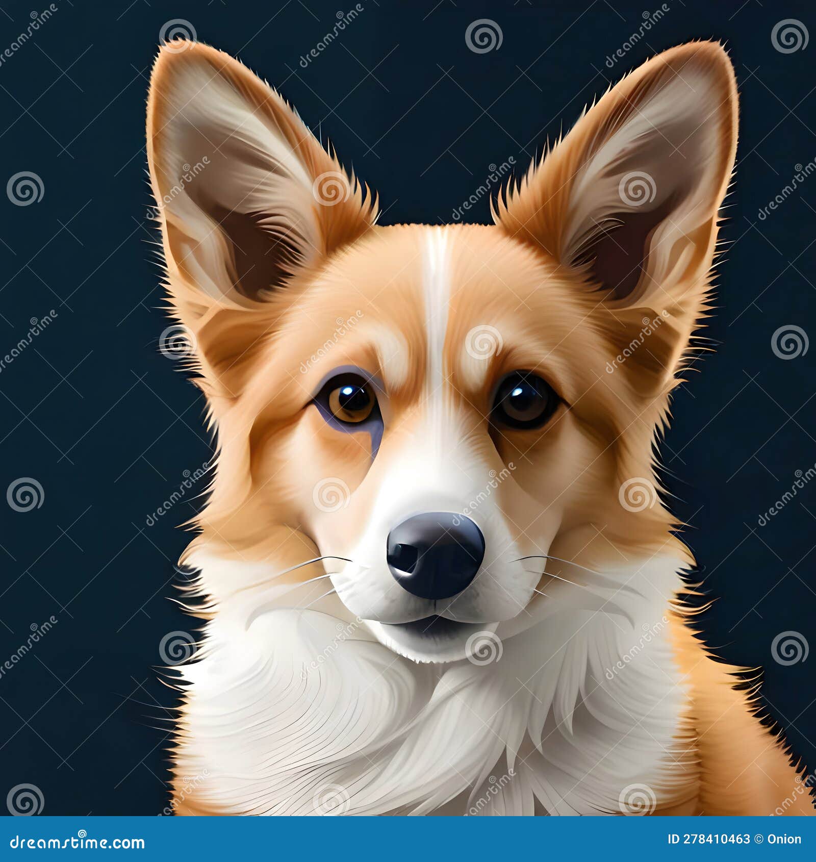 Cute Corgi Looking at the Viewer - Ai Generated Image Stock ...