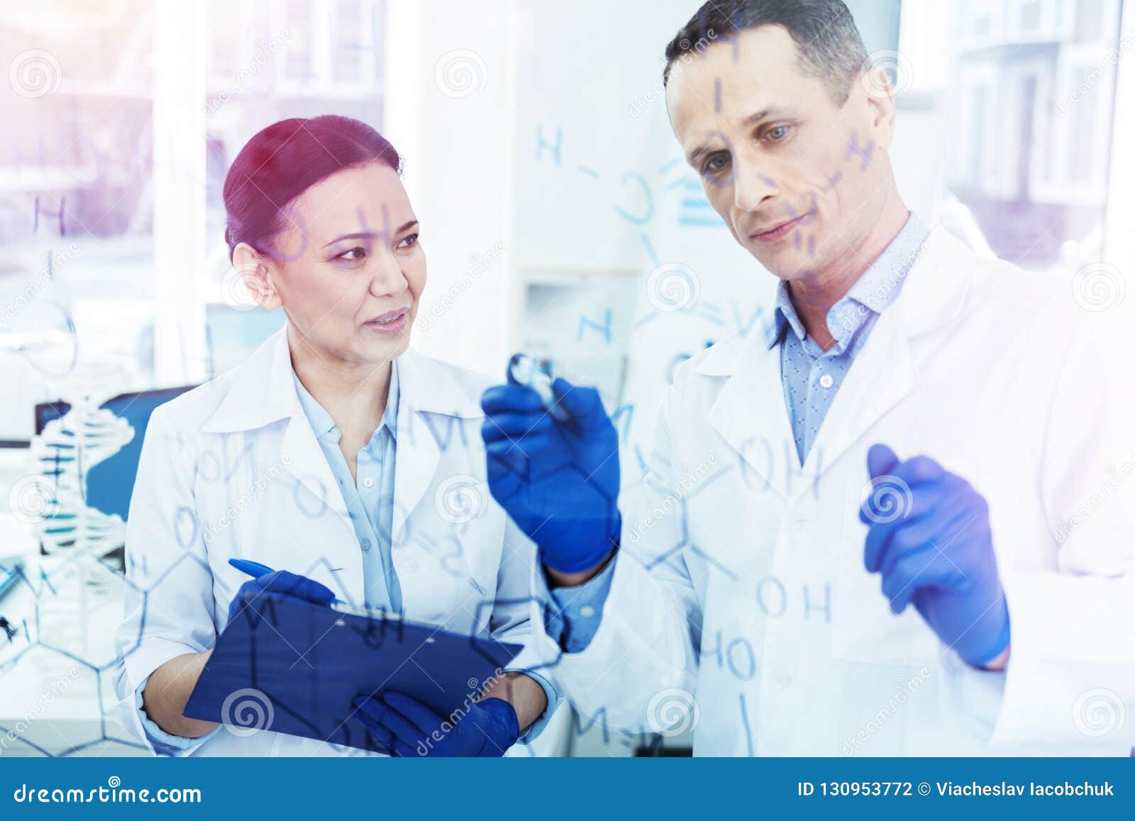Smart Creative Scientists Developing a Chemical Formula Stock Photo ...