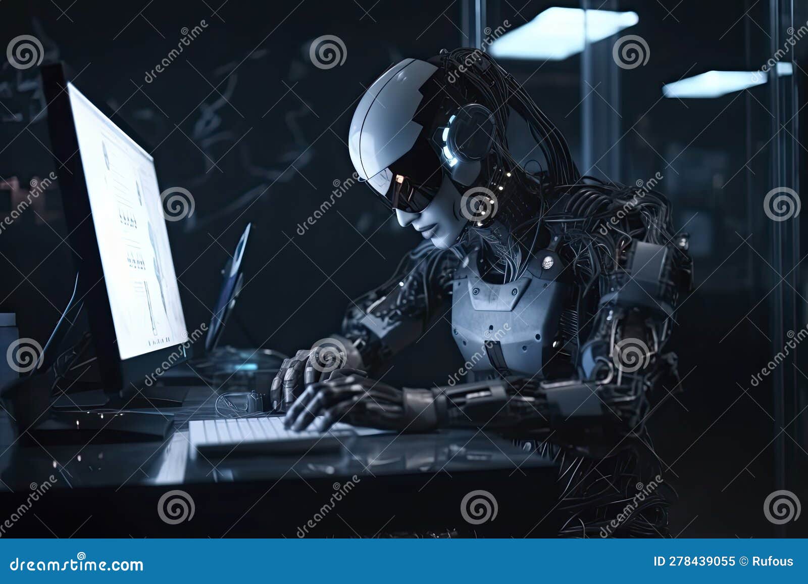 Smart Cyborg is Working in Secret Technological Base. Secret Manager of ...