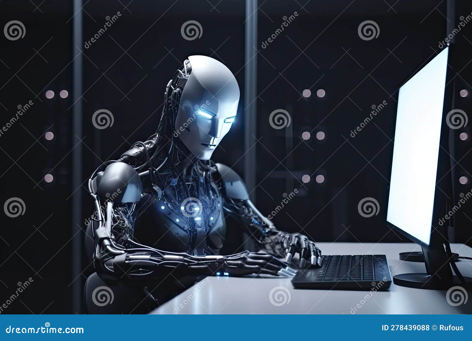 Smart Cyborg is Working in Secret Technological Base. Secret Manager of ...