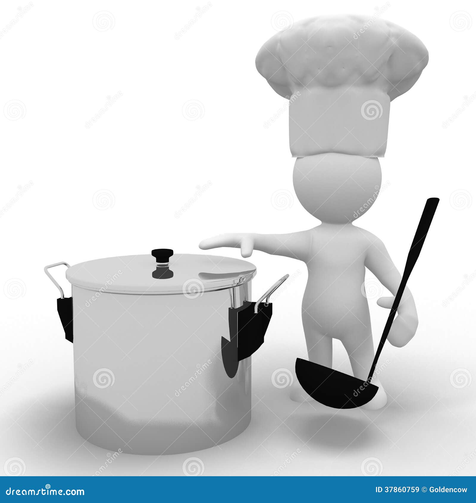 Smart 3D figure is a cook stock illustration. Illustration of spoon ...