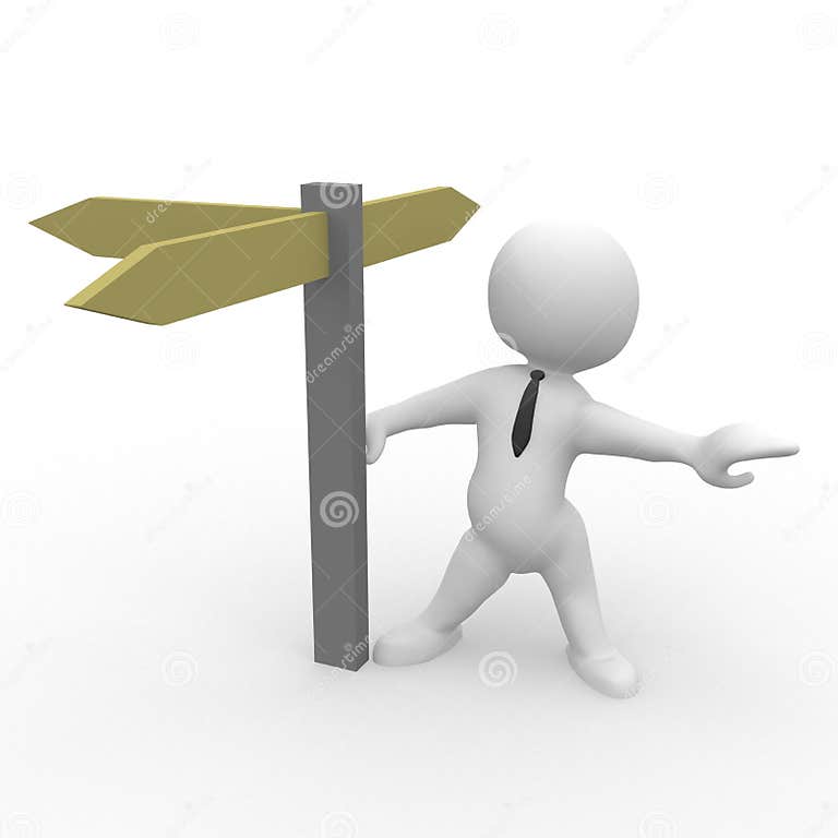 Smart 3D Figure Finding the Way Stock Illustration - Illustration of ...