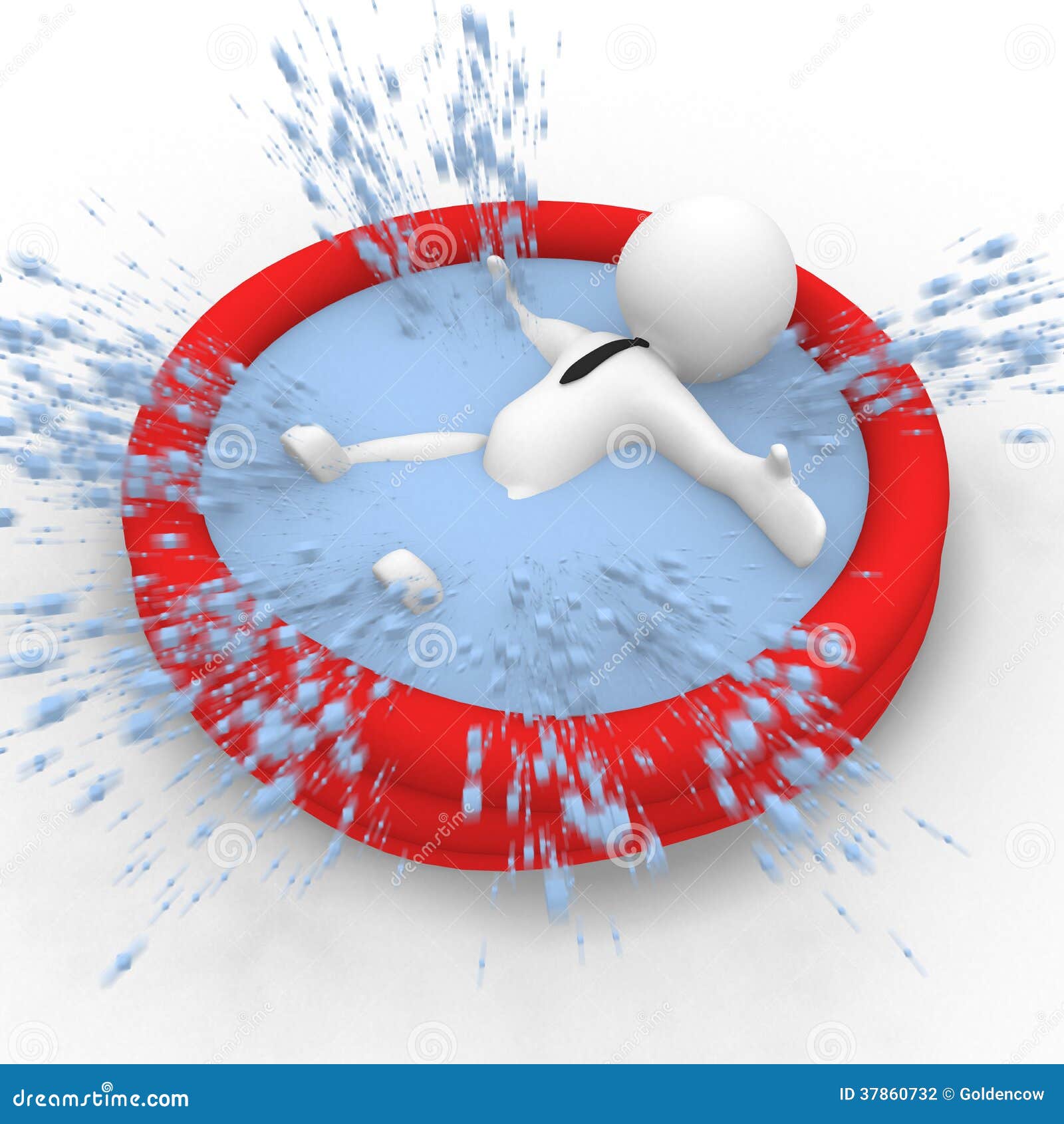 Smart 3D Figure Jumping in Pool Stock Illustration - Illustration of ...