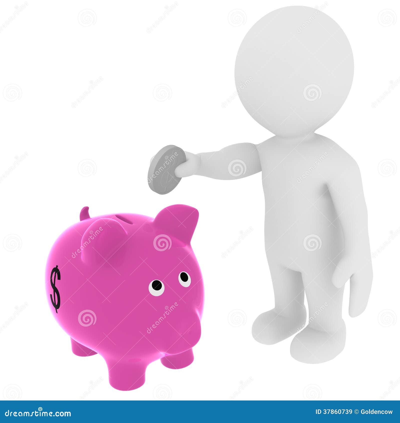 Smart 3D Figure Saving Money Stock Illustration - Illustration of ...