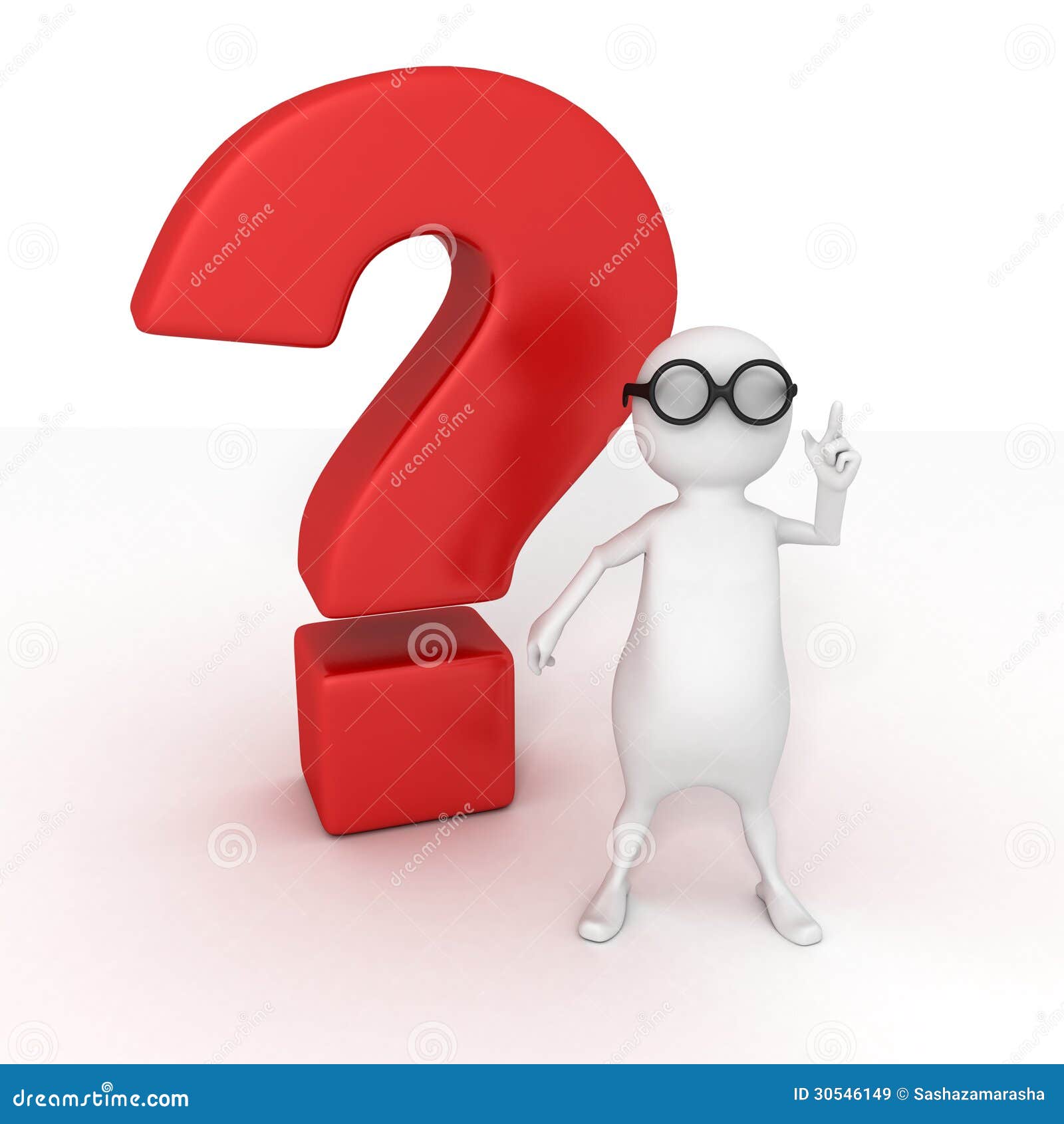 Smart 3d Man Answer the Red Question Mark Stock Illustration ...