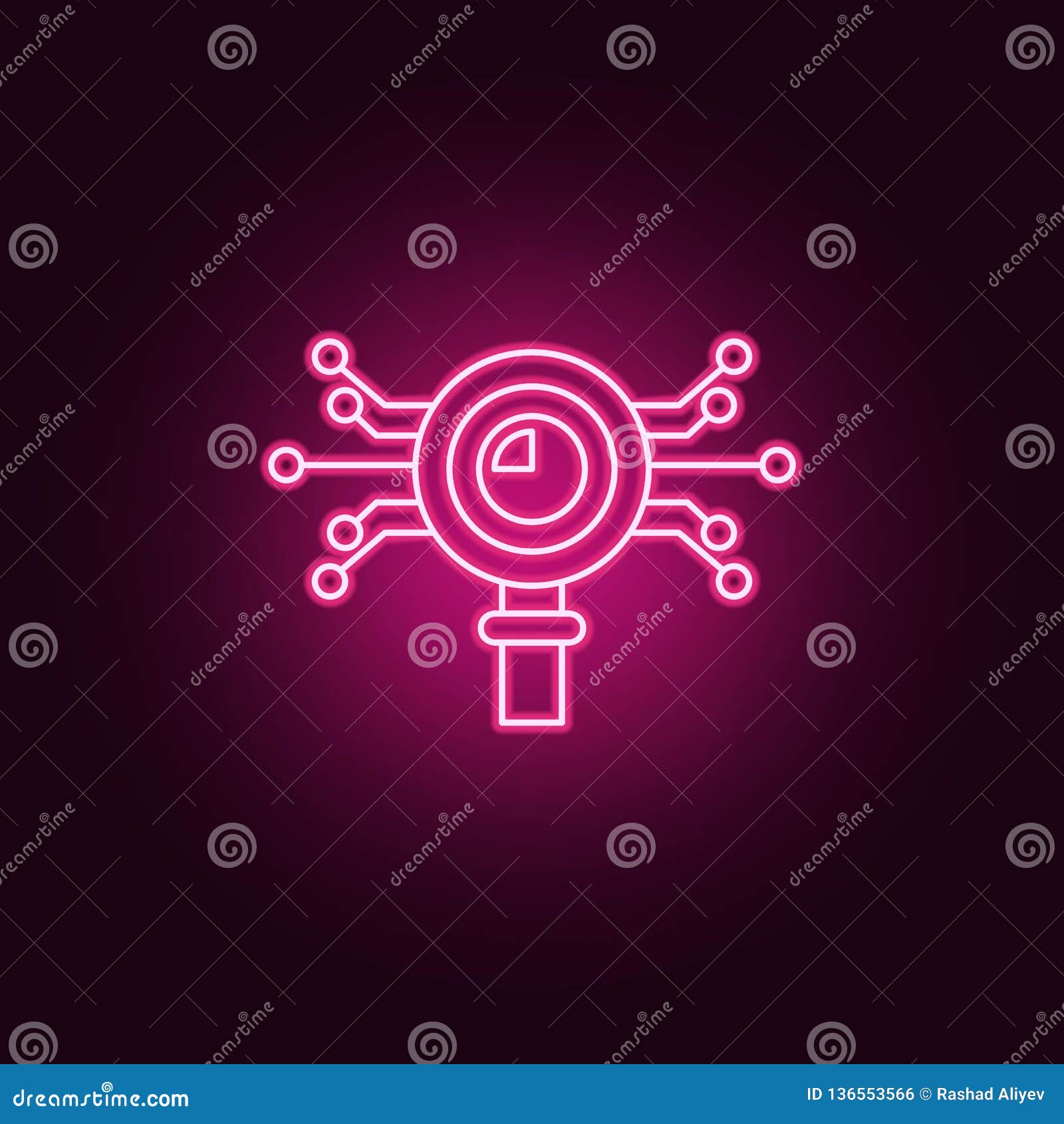 Smart Data Analysis Icon. Elements of Artifical in Neon Style Icons ...