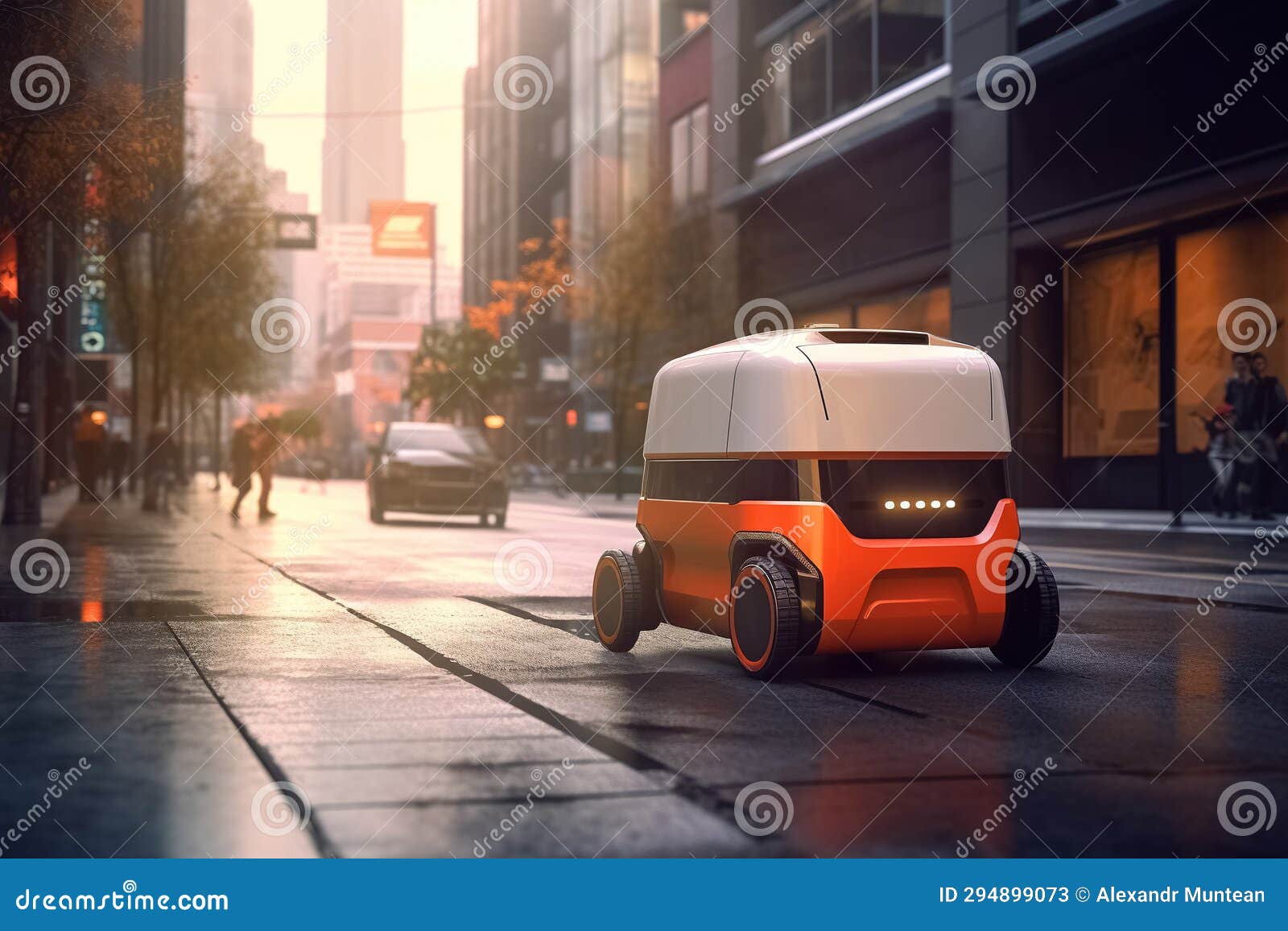 Smart Delivery Robot, Autonomous Delivery Vehicle. Stock Image - Image ...