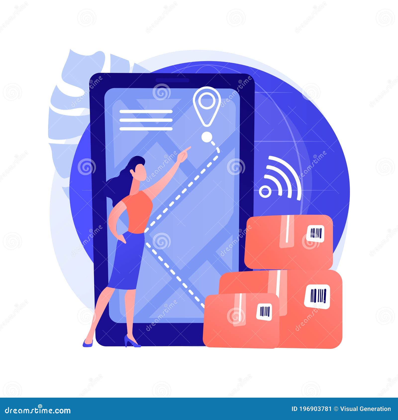 Smart Delivery Tracking Abstract Concept Vector Illustration. Stock ...