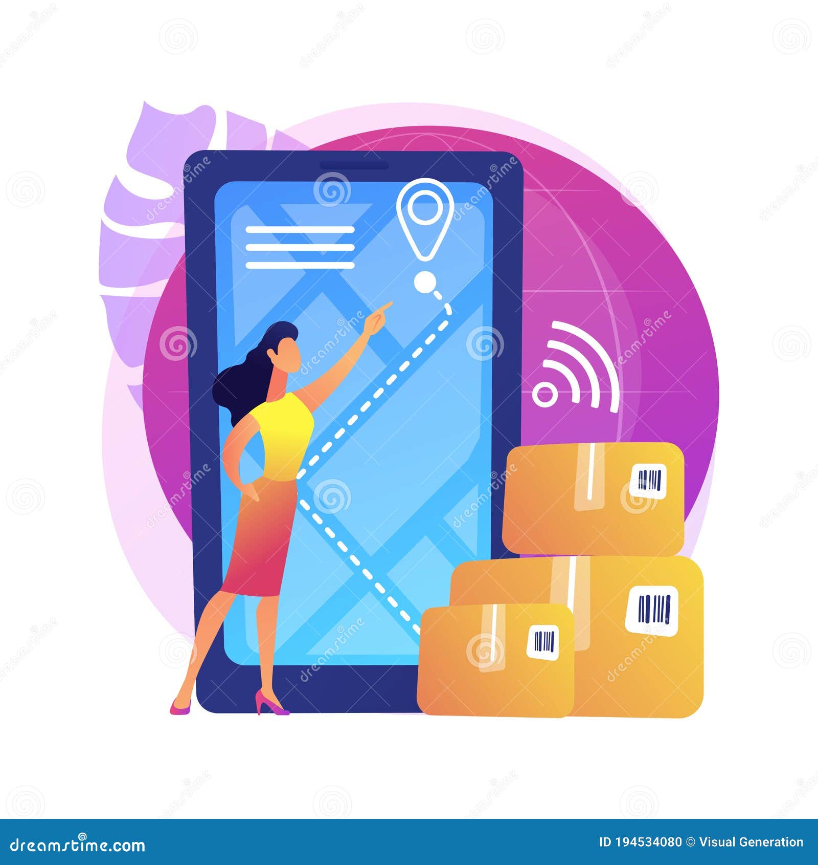 Smart Delivery Tracking Abstract Concept Vector Illustration. Stock ...