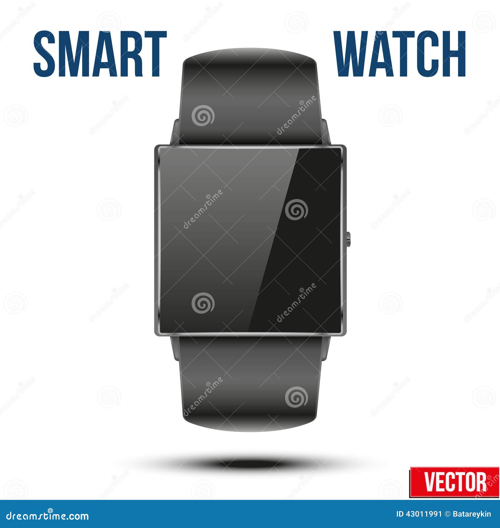 Design Example Sport Wrist Smartwatch For Run Cartoon Vector ...