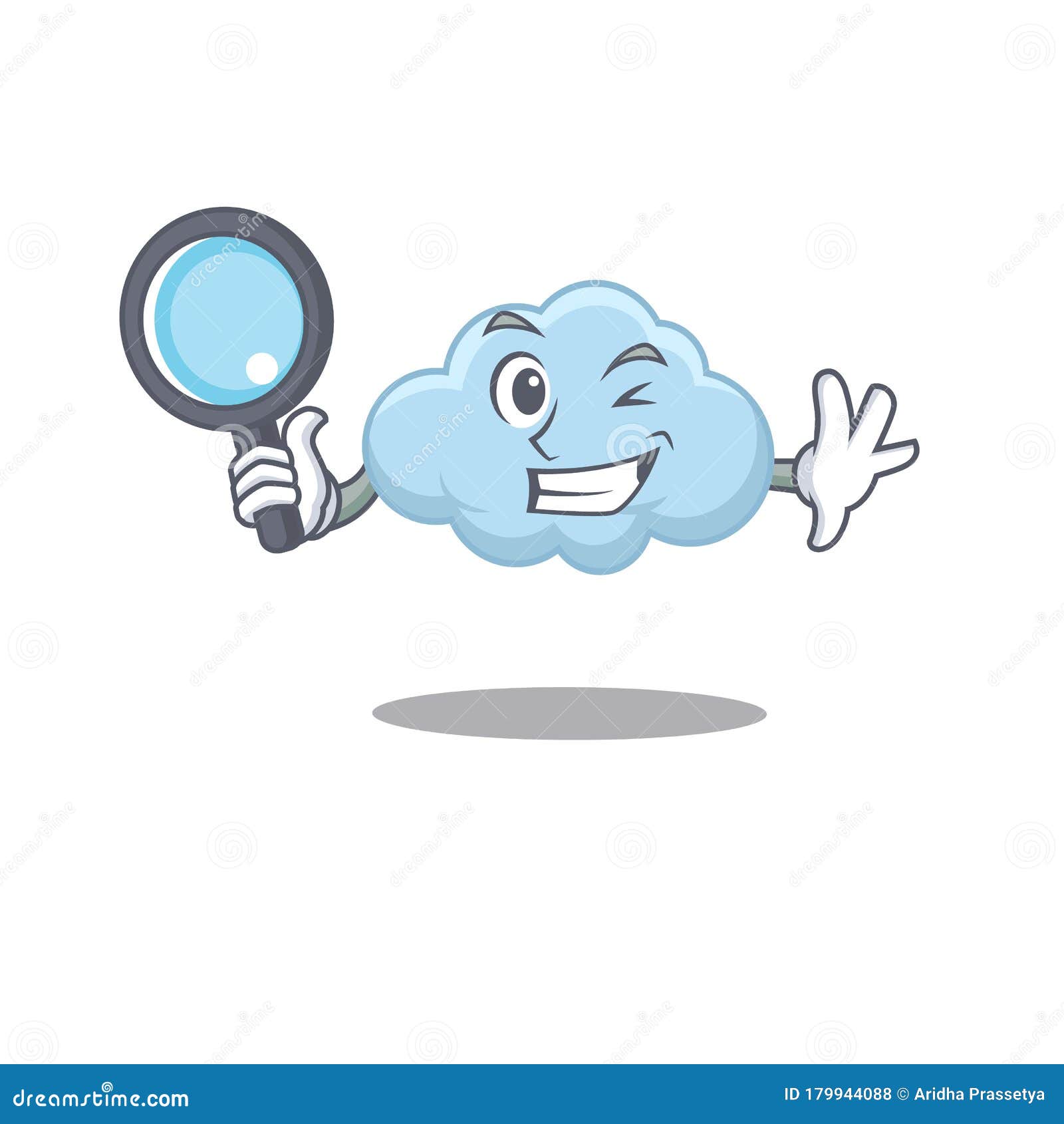 Smart Detective of Blue Cloud Mascot Design Style with Tools Stock ...