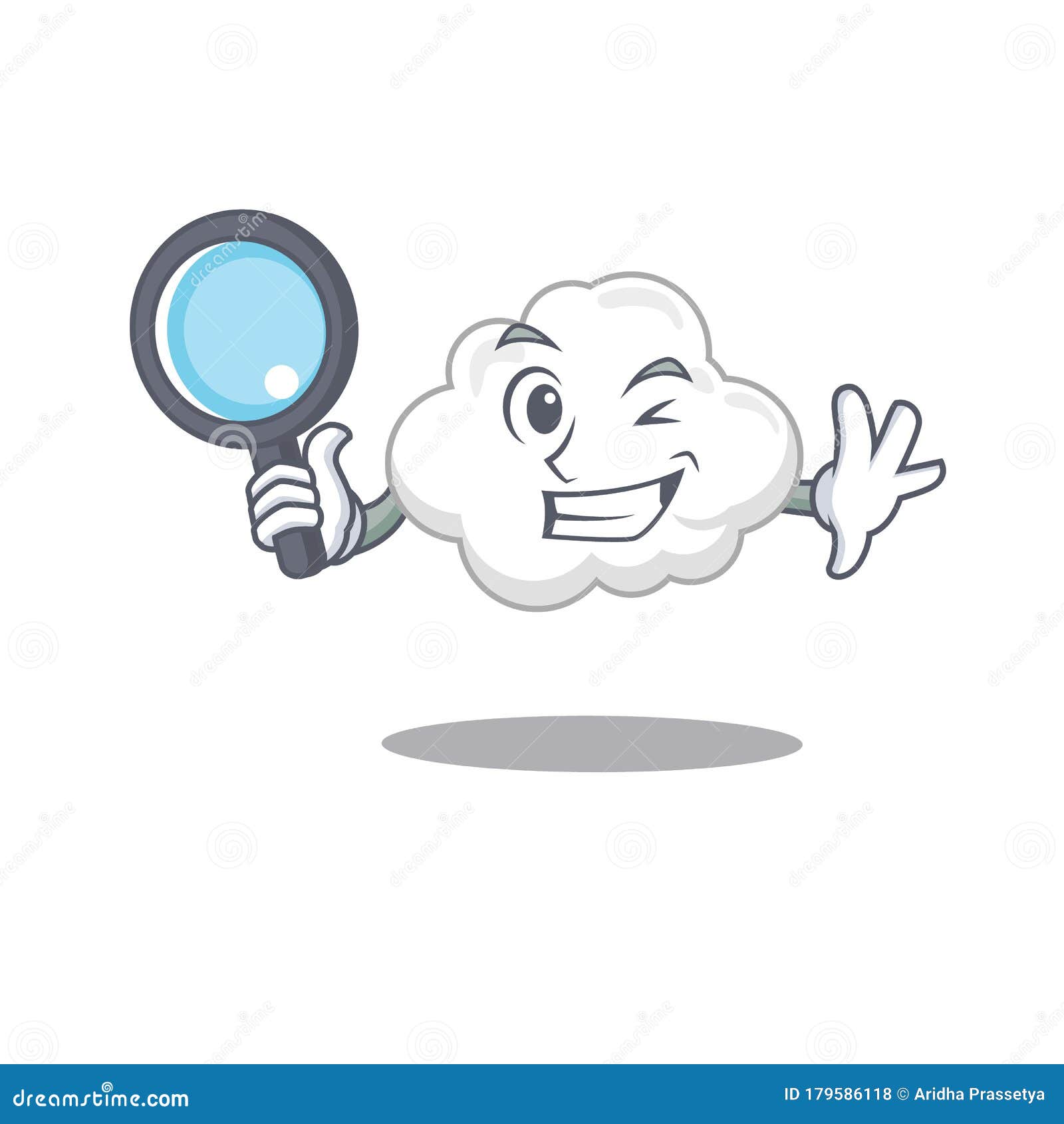 Smart Detective of White Cloud Mascot Design Style with Tools Stock ...