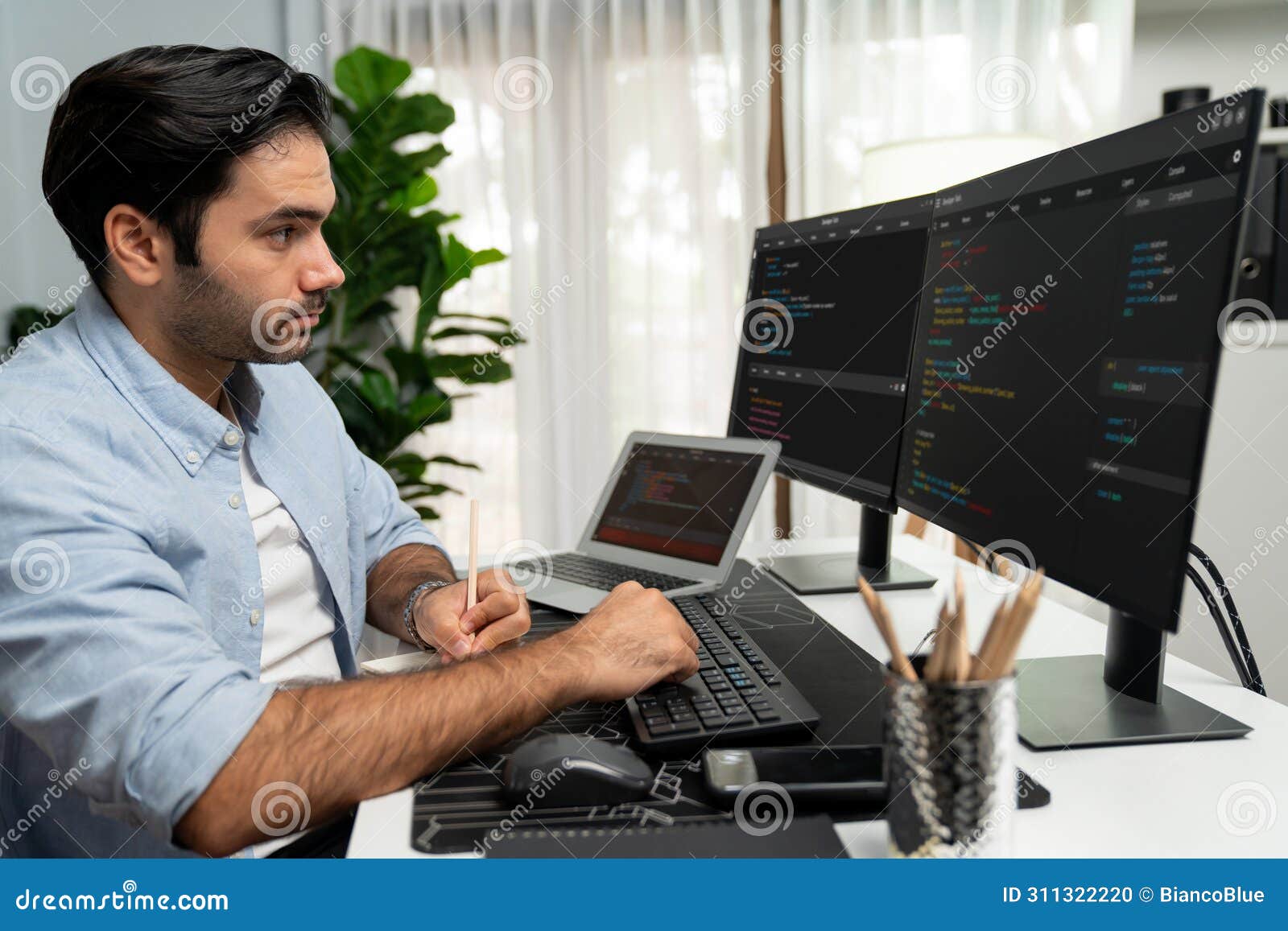 It Developer Writing Data Memo Software Development on Paper S Coding ...