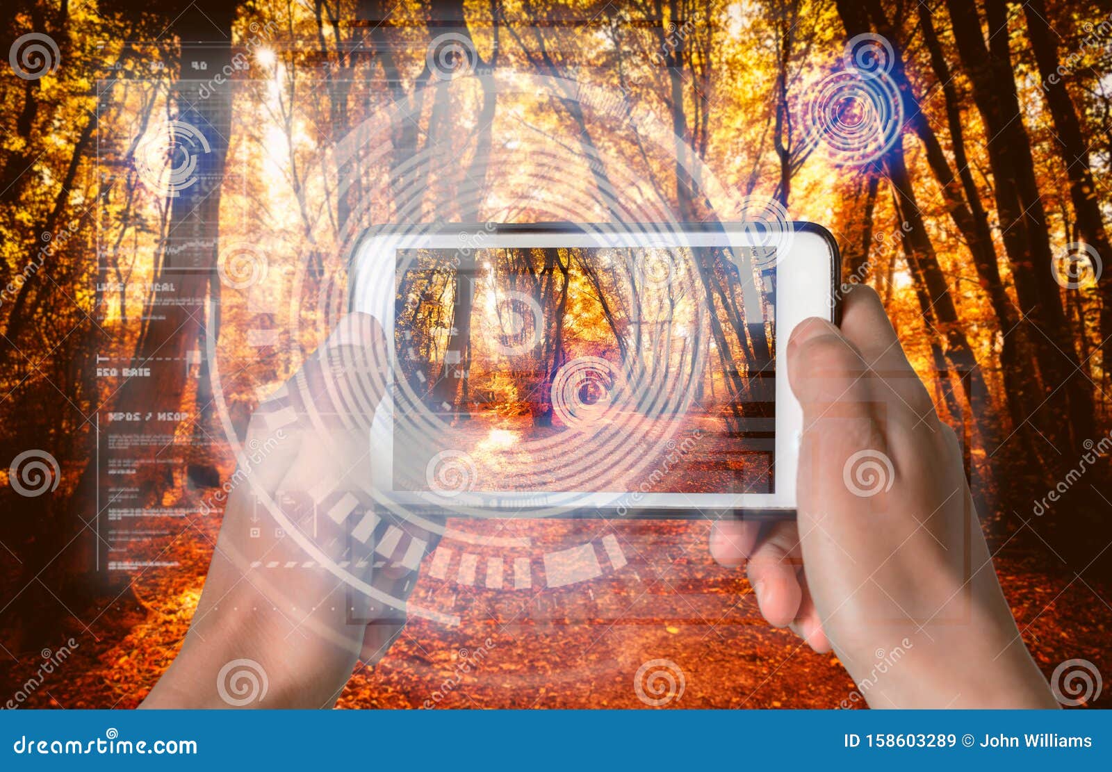 Smart Device Augmented Reality VR Virtual Display Stock Image - Image ...
