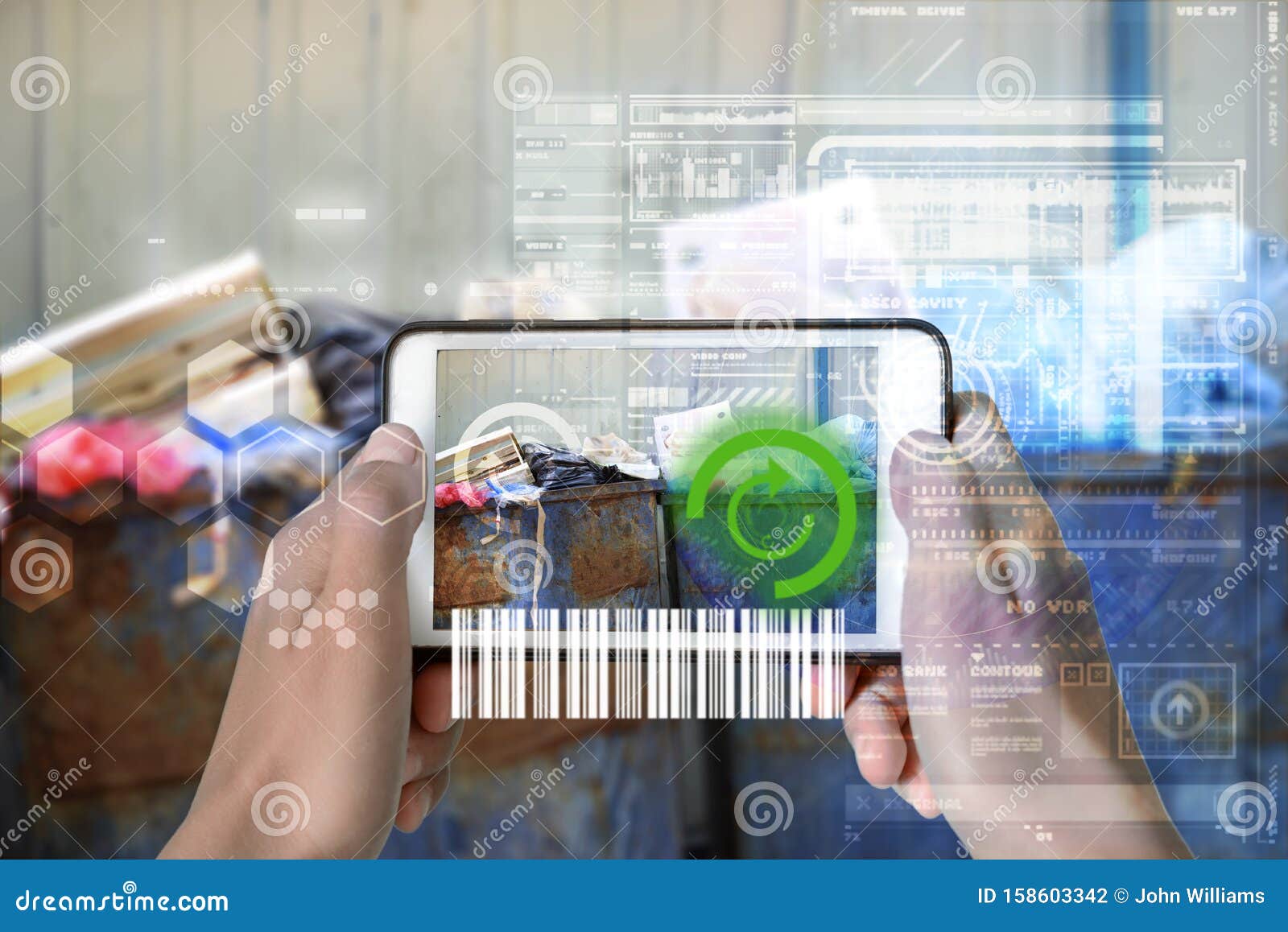 Smart Device Augmented Reality VR Virtual HUD Stock Photo - Image of ...