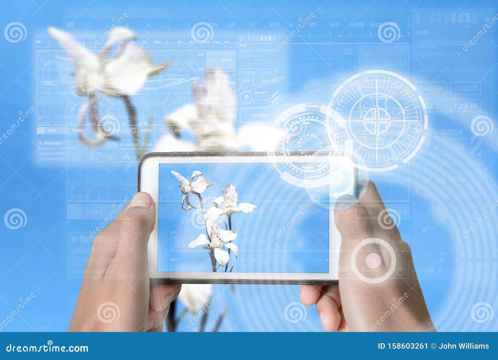 Smart Device Augmented Reality VR Virtual Overlay Stock Image - Image ...