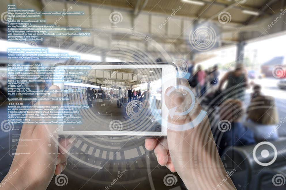 Smart Device Augmented Reality VR Virtual Overlay Stock Photo - Image ...