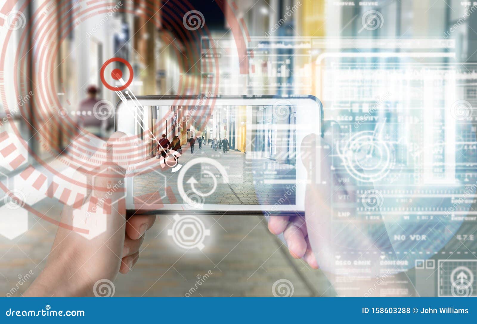 Smart Device Augmented Reality VR Virtual Overlay Stock Photo - Image ...