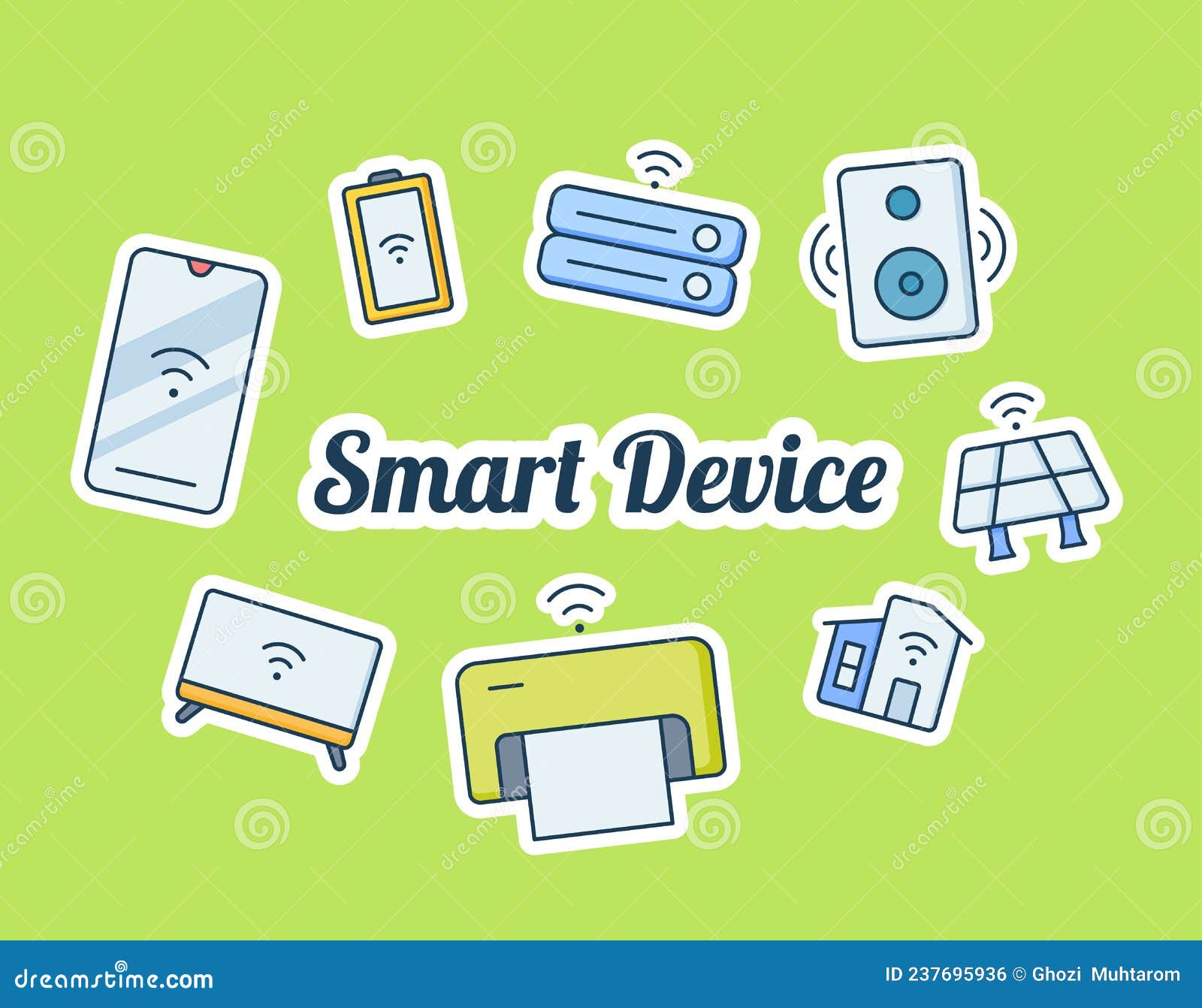 Smart Device Iot Internet of Things Concept with Some Icon Sticker ...