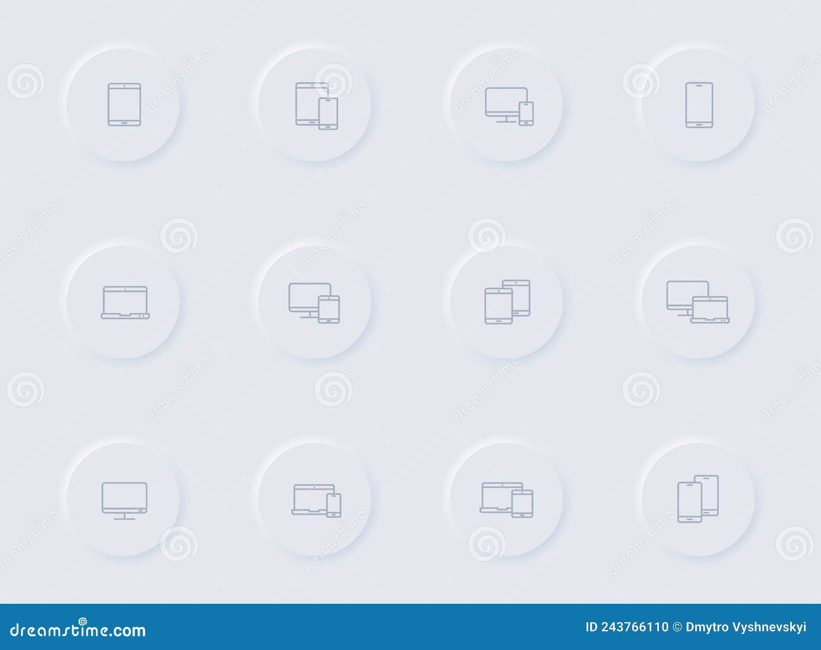 Smart Devices Gray Vector Icons Stock Vector - Illustration of ...