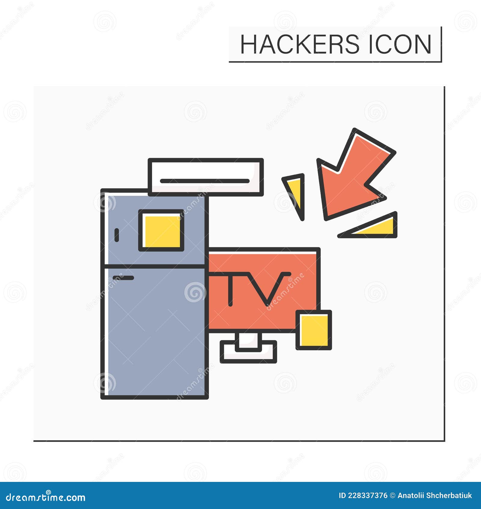 Smart Devices Hacking Color Icon Stock Vector - Illustration of tech ...