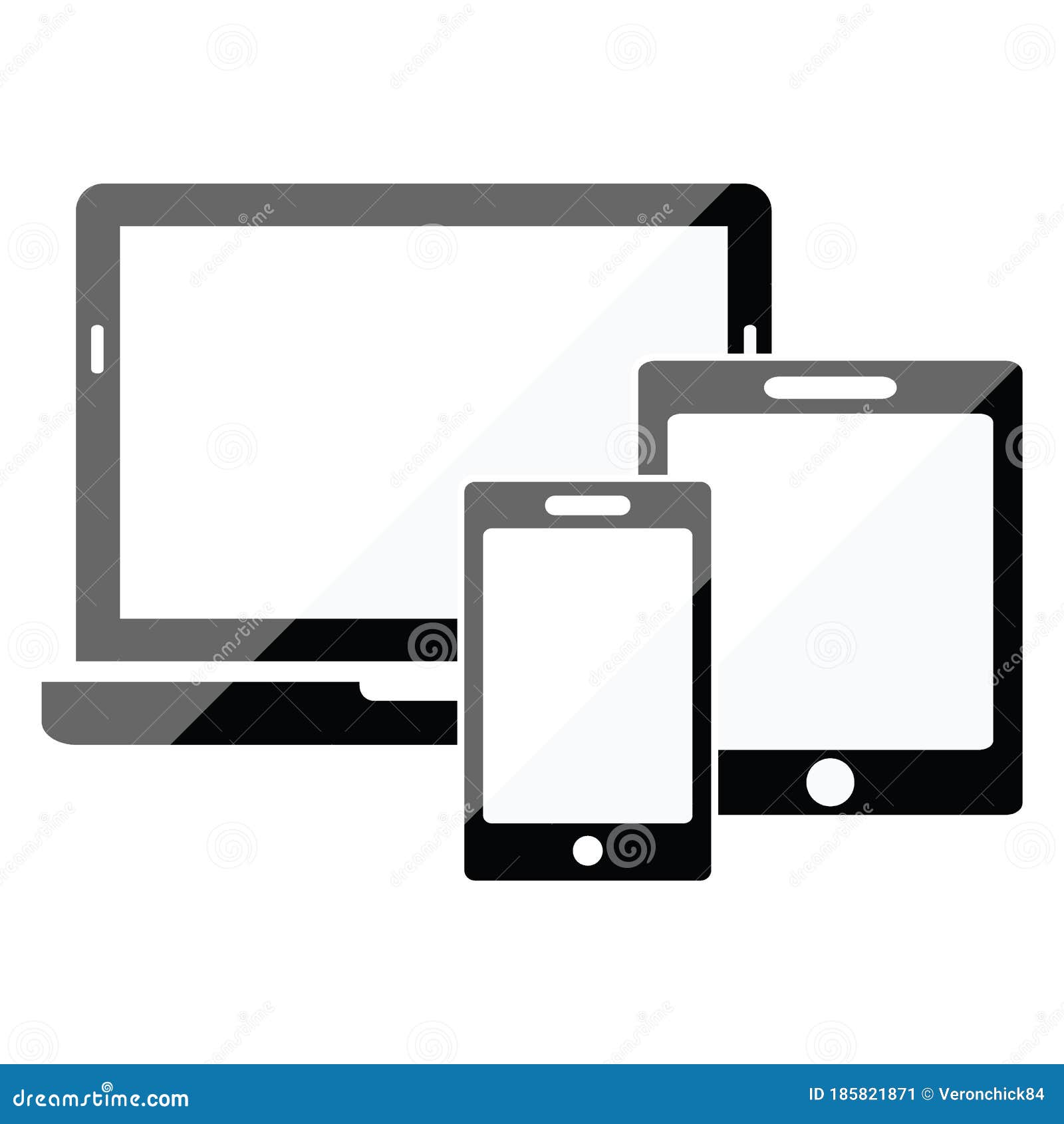 Smart Devices Icon. Phone Icon, Tablet, Laptop Icon, Computer Screen ...