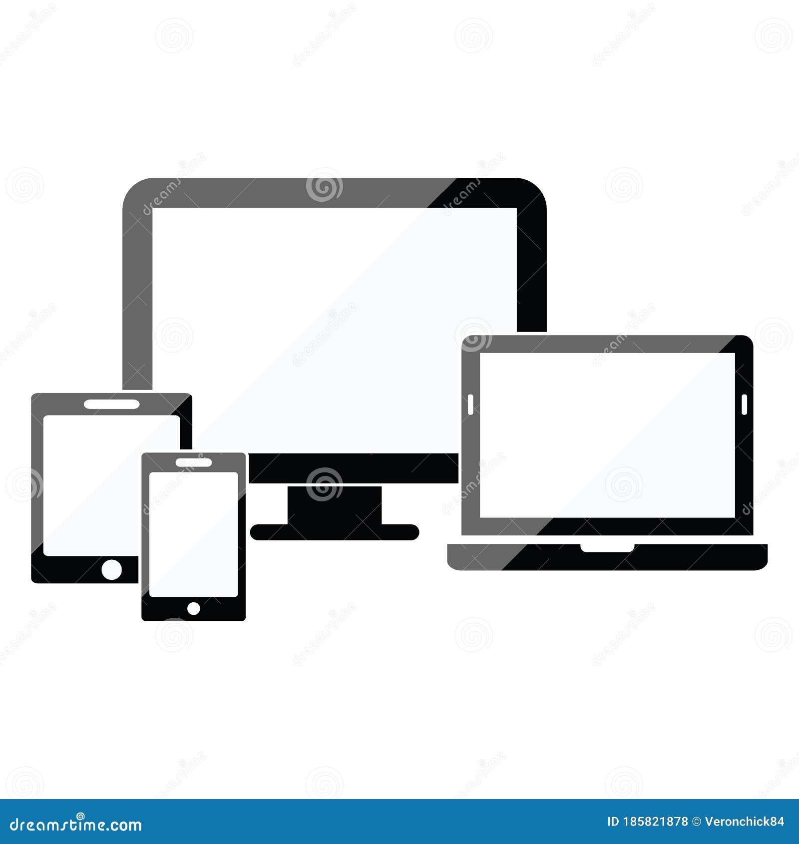 Smart Devices Icon. Phone Icon, Tablet, Laptop Icon, Computer Screen ...