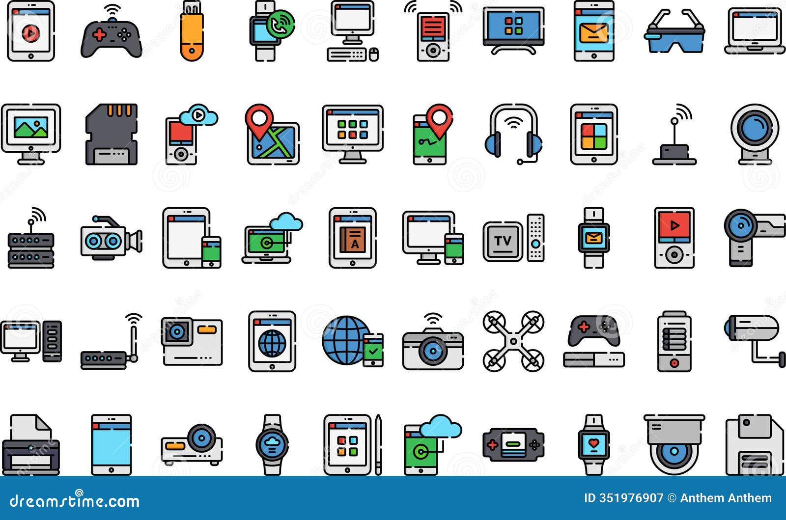 Smart Devices Icons High-Quality Vector Icons Collection with Editable ...