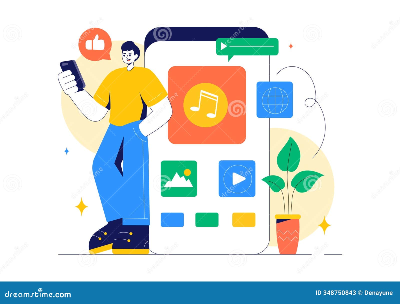 Smart Devices Vector Illustration Featuring Internet Technology Devices ...