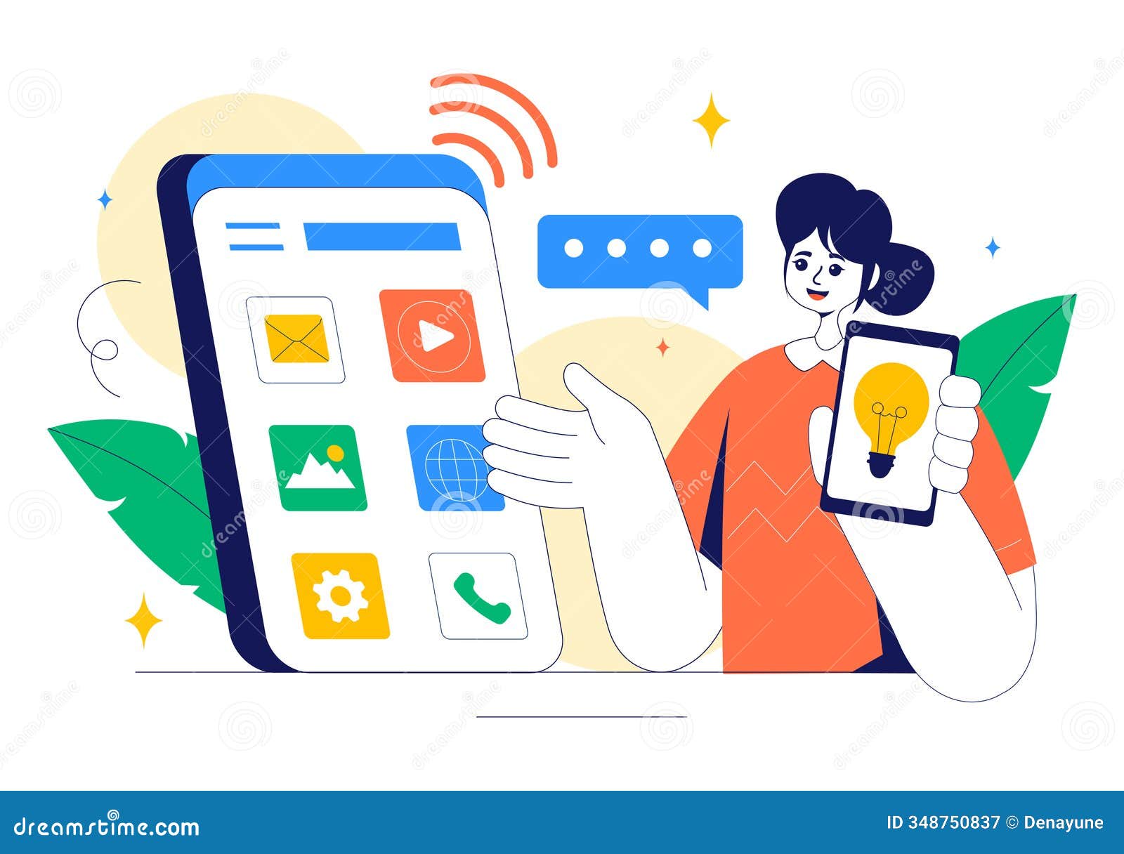 Smart Devices Vector Illustration Featuring Internet Technology Devices ...