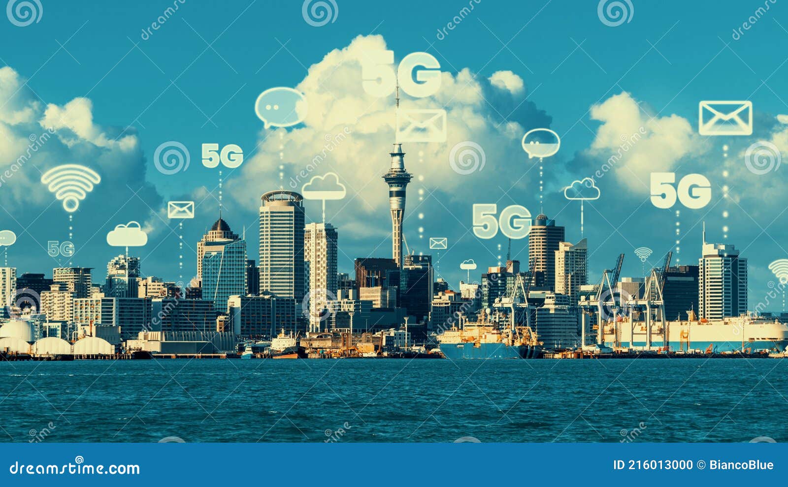 Smart Digital City with Globalization Abstract Graphic Showing ...