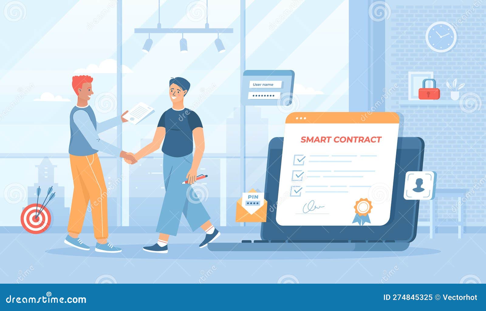 Smart Digital Contract, Electronic Document Signing. Online Deal ...