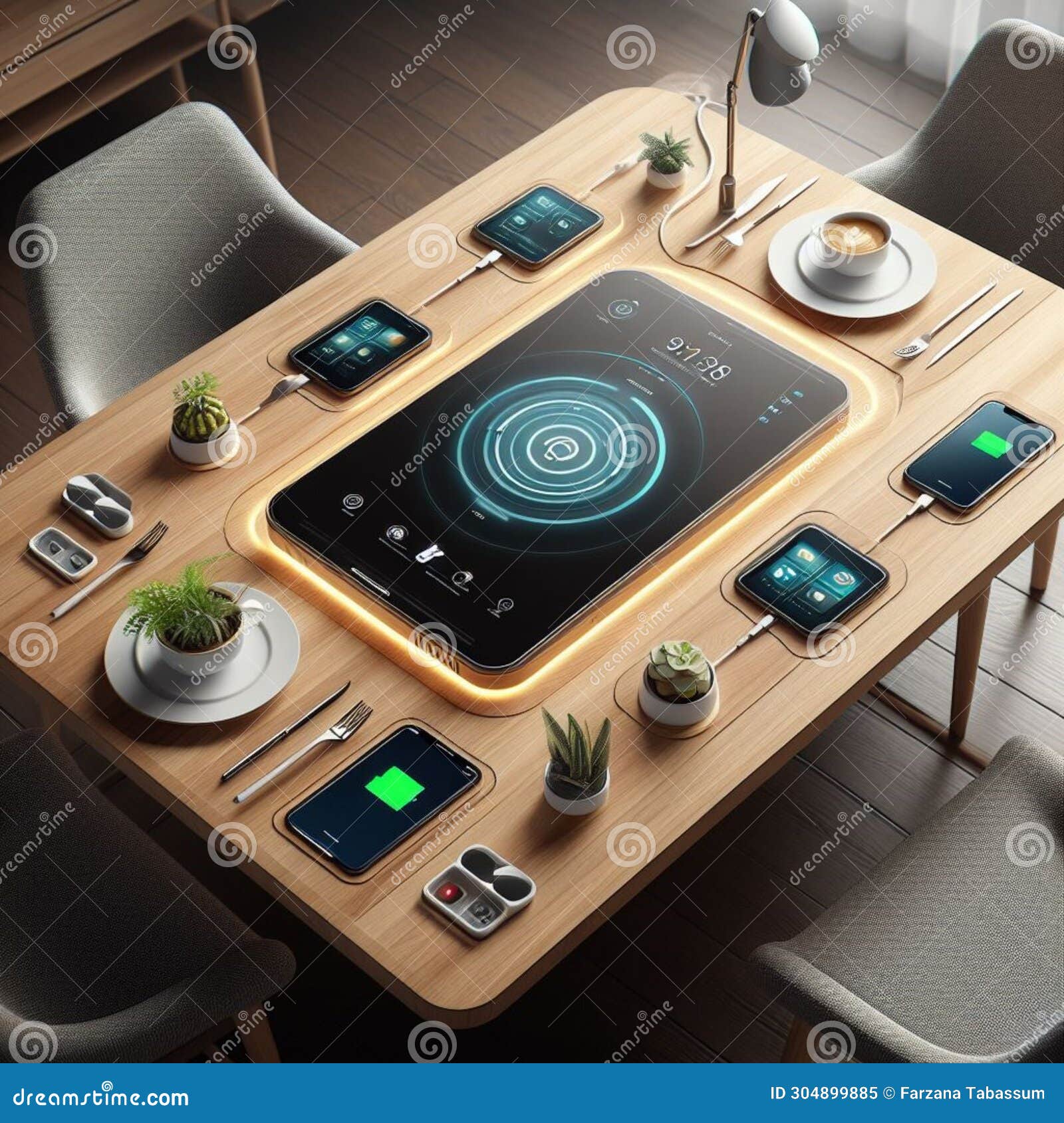 A Smart Dining Table with Integrated Wireless Charging Stations for ...