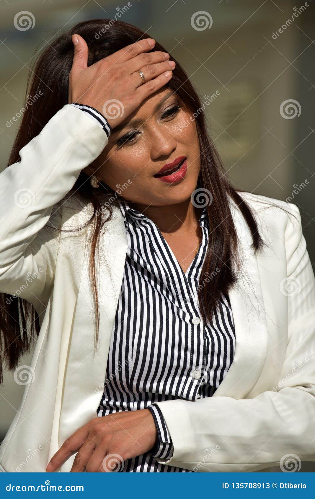 Smart Diverse Business Woman with Headache Stock Image - Image of ...