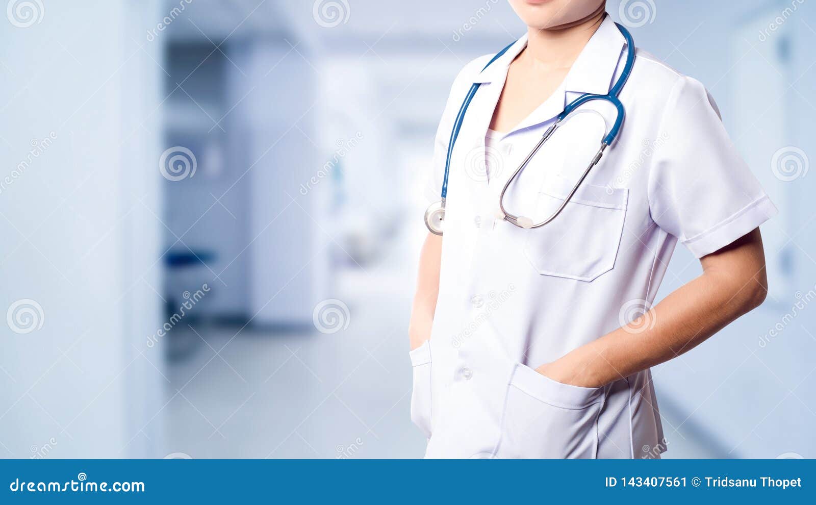 Smart Doctor Standing with Stethoscope Stock Image - Image of ...