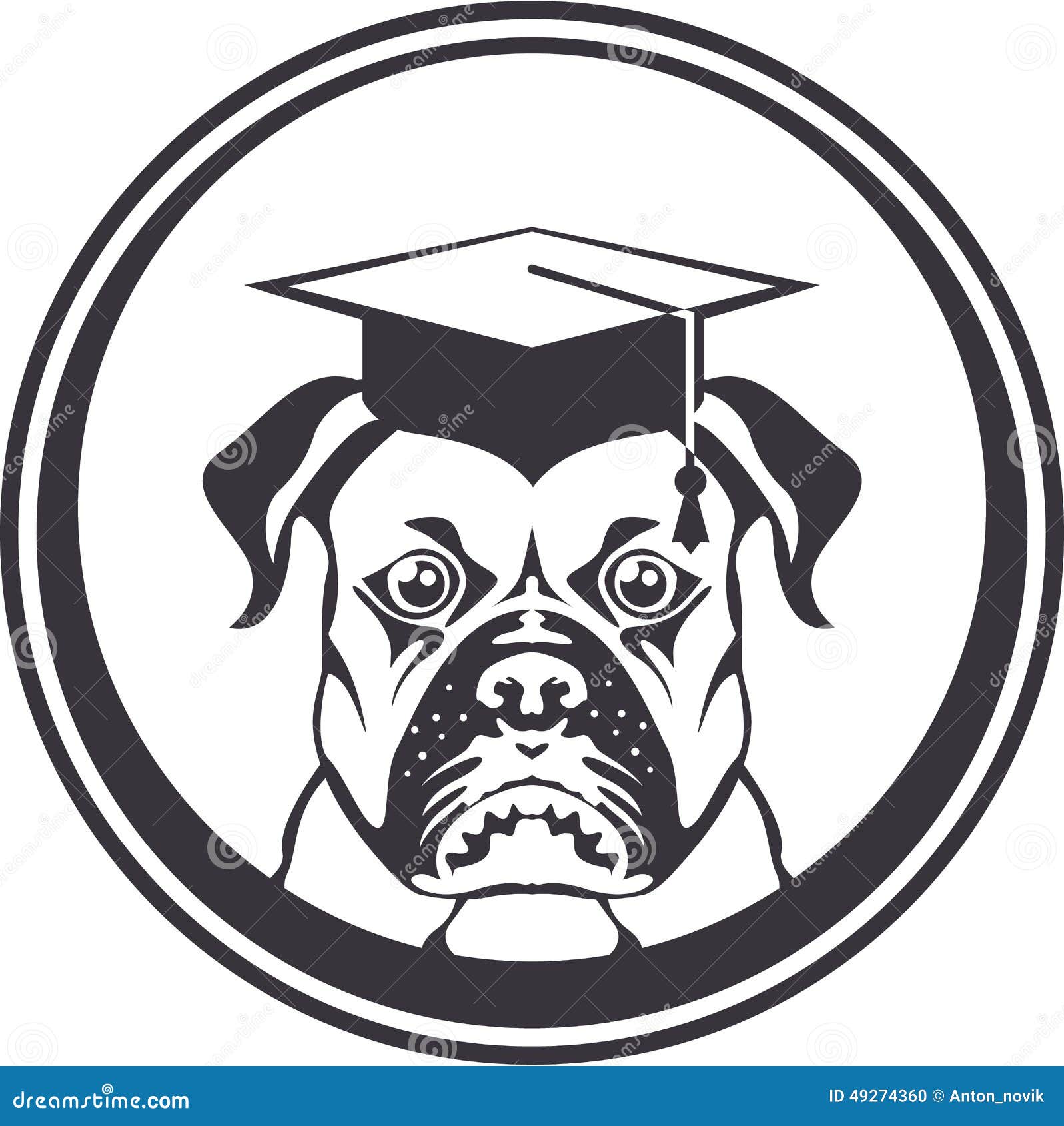 Smart Dog stock vector. Illustration of head, alumni - 49274360