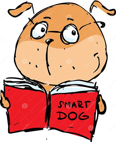 Smart Dog Reading Book - Vector Illustration Stock Vector ...