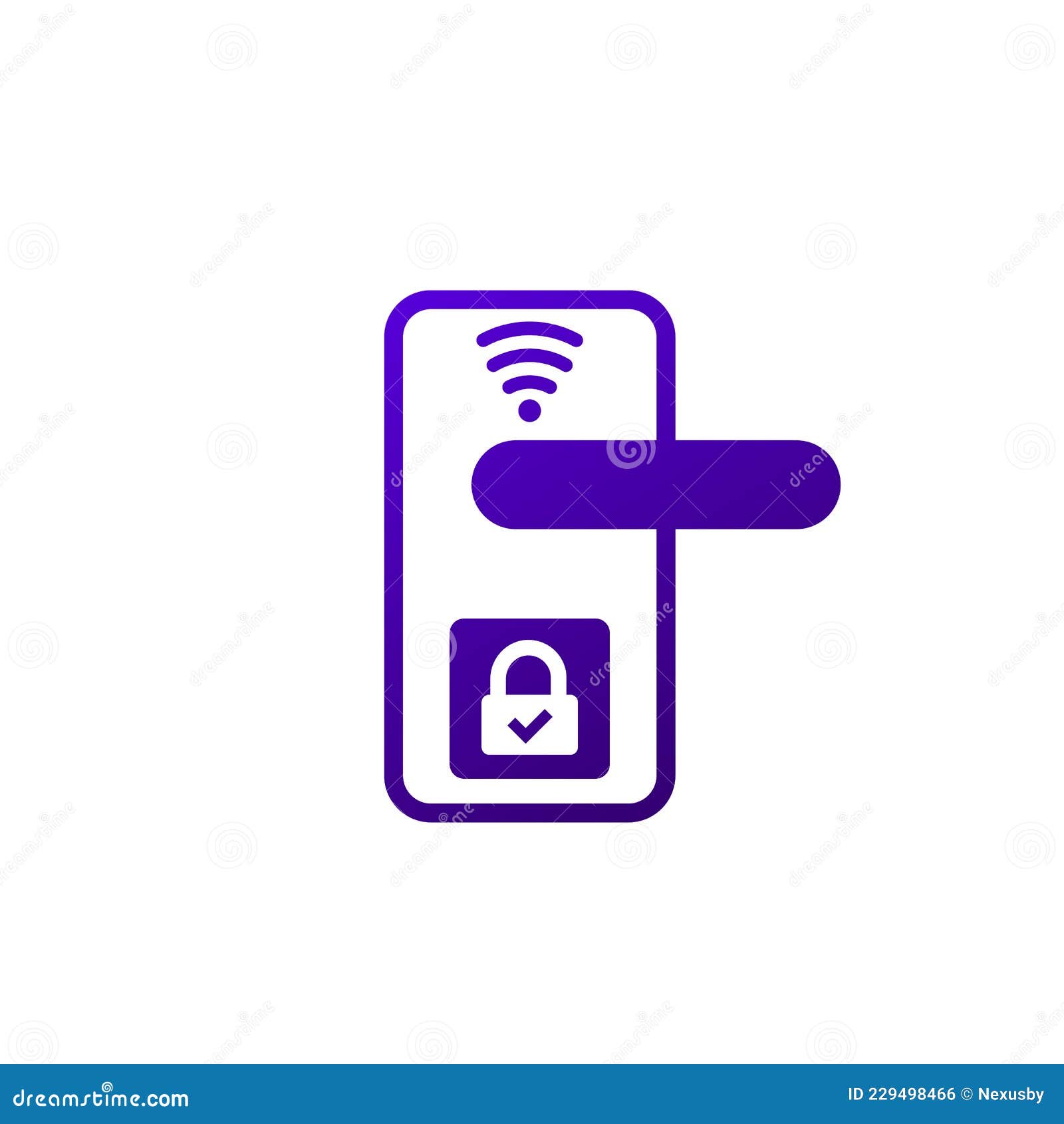 Smart Door Lock Icon on White, Vector Stock Vector - Illustration of ...