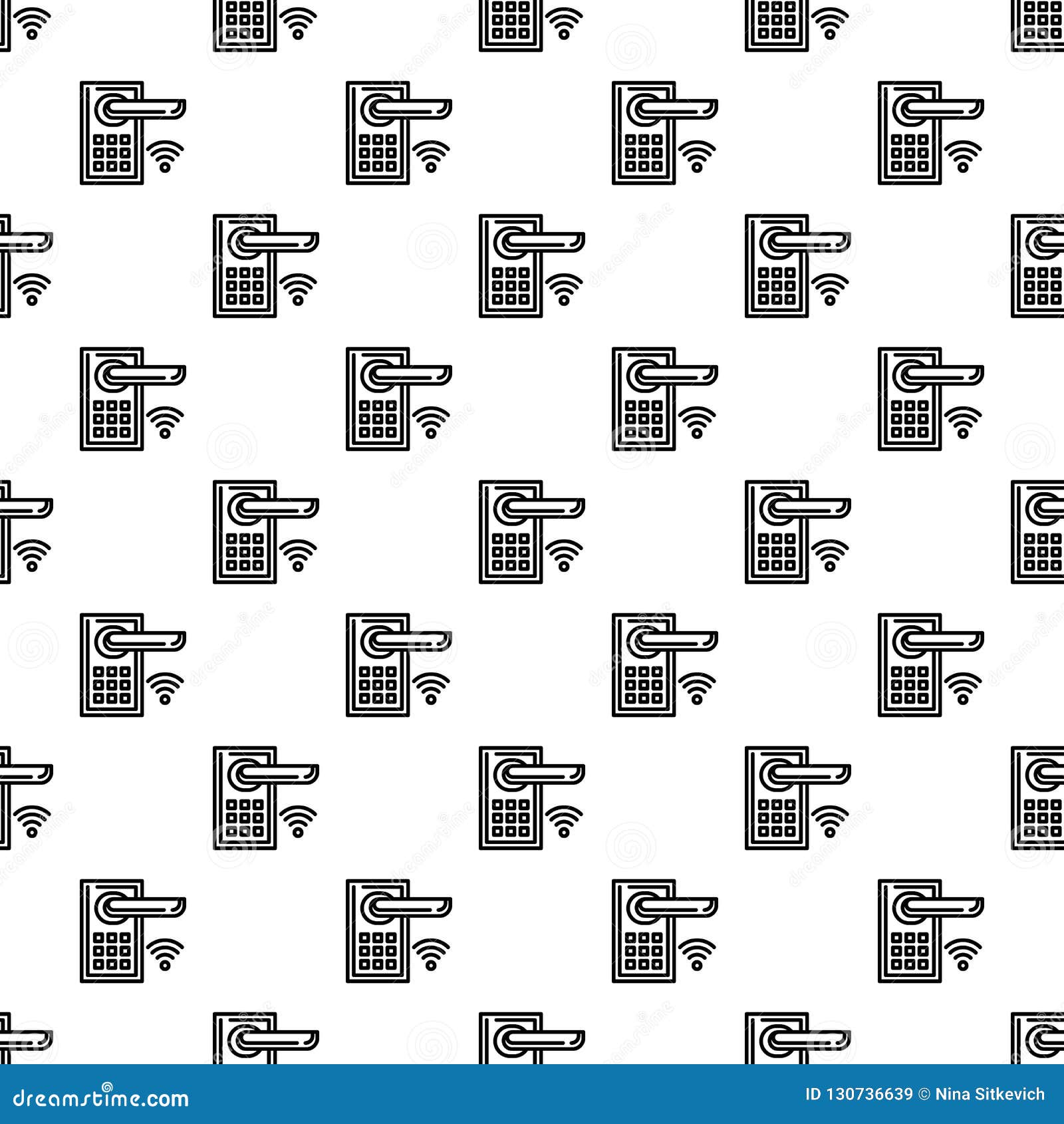 Smart Door Lock Pattern Seamless Stock Vector - Illustration of lock ...