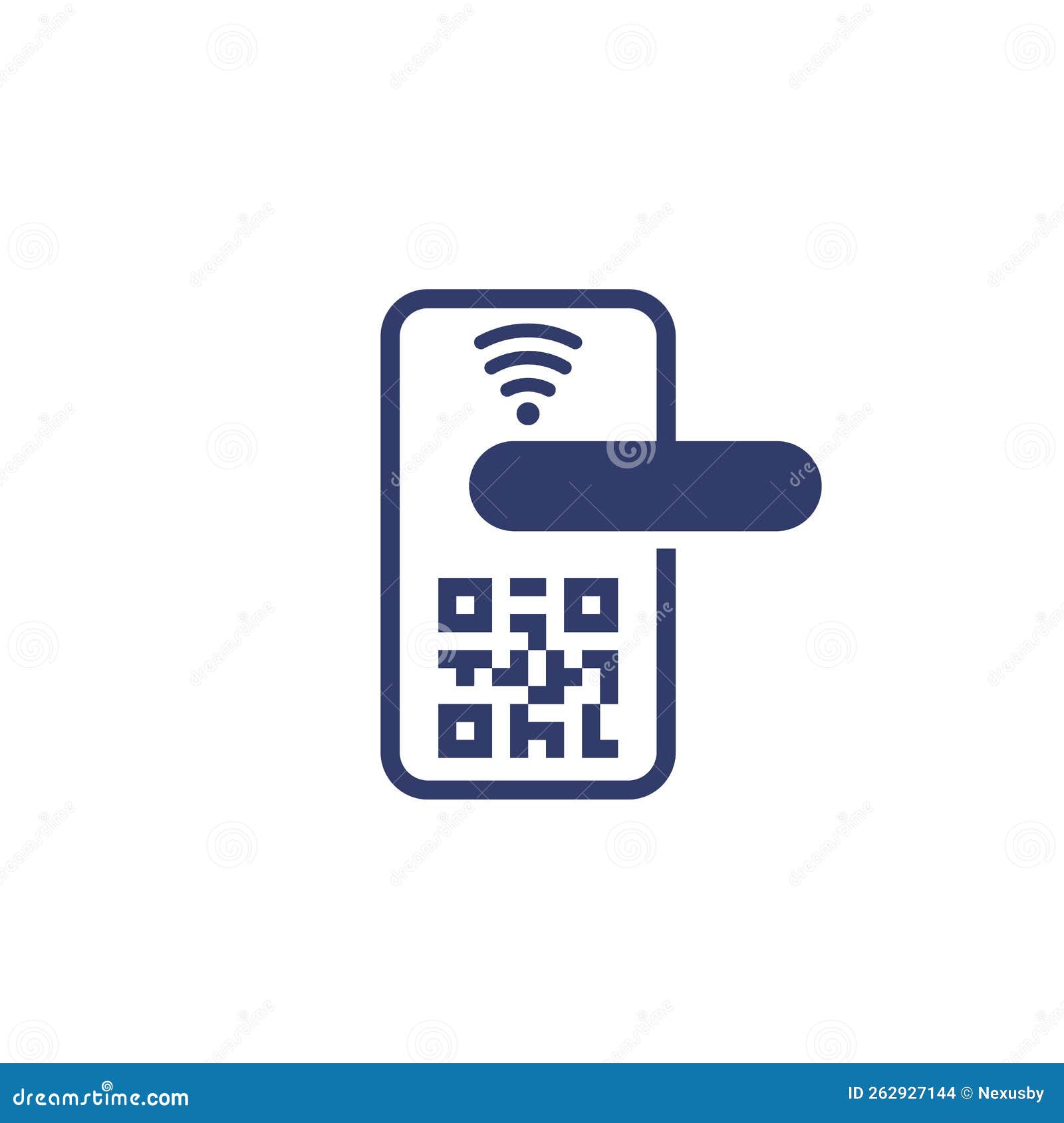 Smart Door Lock with Qr Code Icon Stock Vector - Illustration of ...