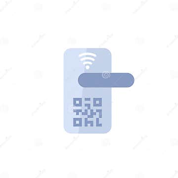Smart Door Lock with Qr Code Vector Icon Stock Vector - Illustration of ...