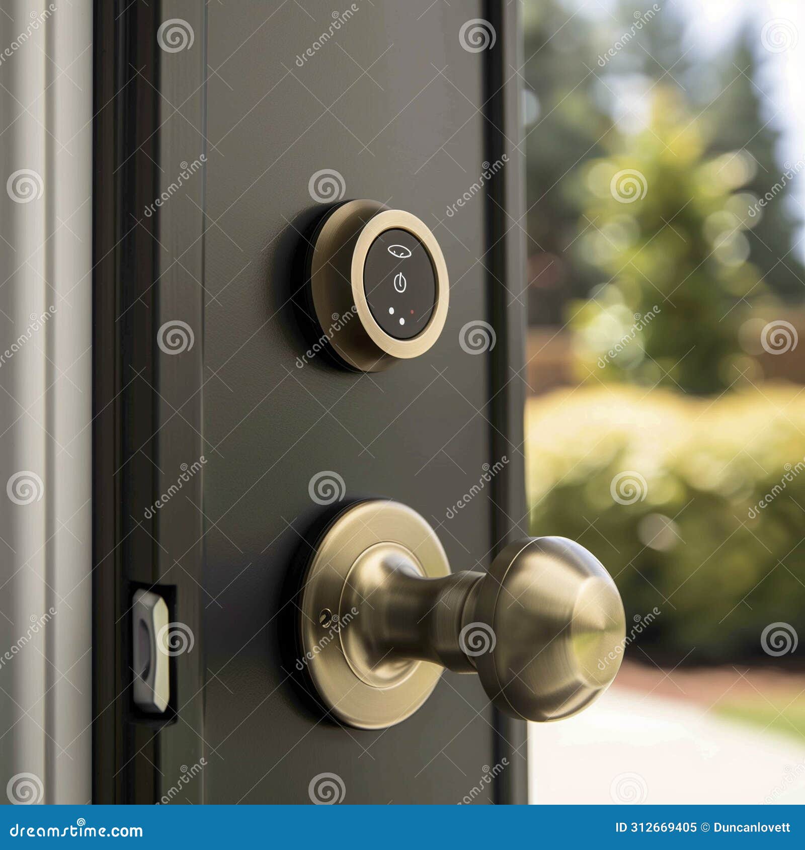 A Smart doorlock stock image. Image of doorlock, authentication - 312669405