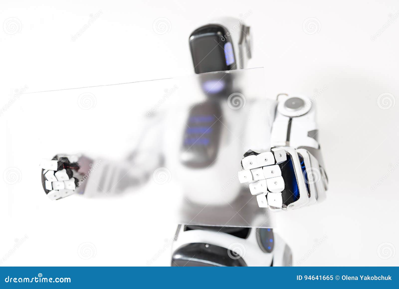 Smart Droid is Laboring with Concentration Stock Image - Image of ...