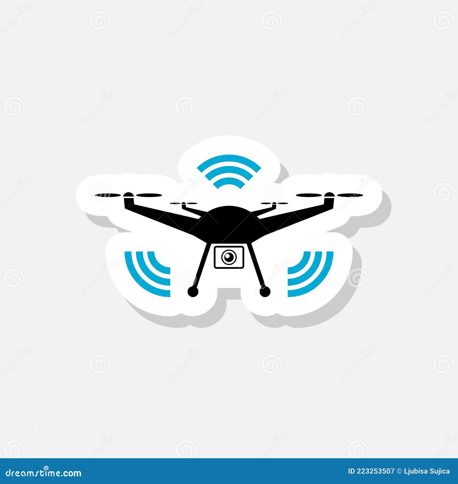 Smart Drone Icon Isolated on Gray Background Stock Vector ...