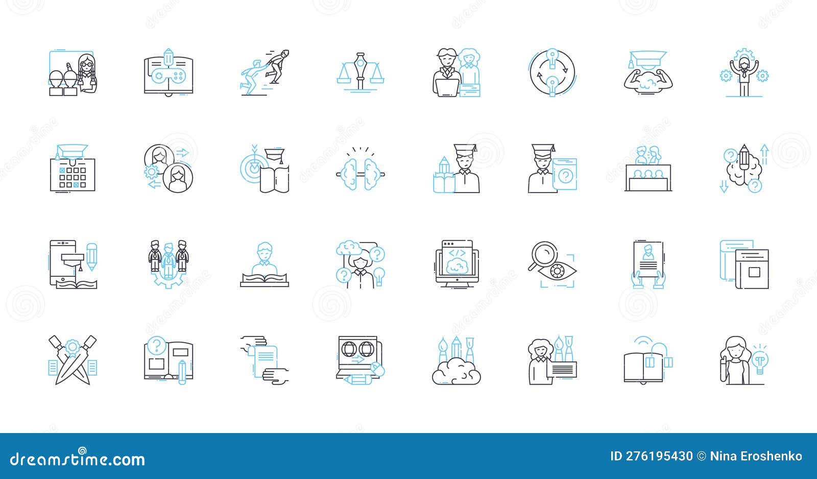 Smart Education Linear Icons Set. Gamification, Innovation ...