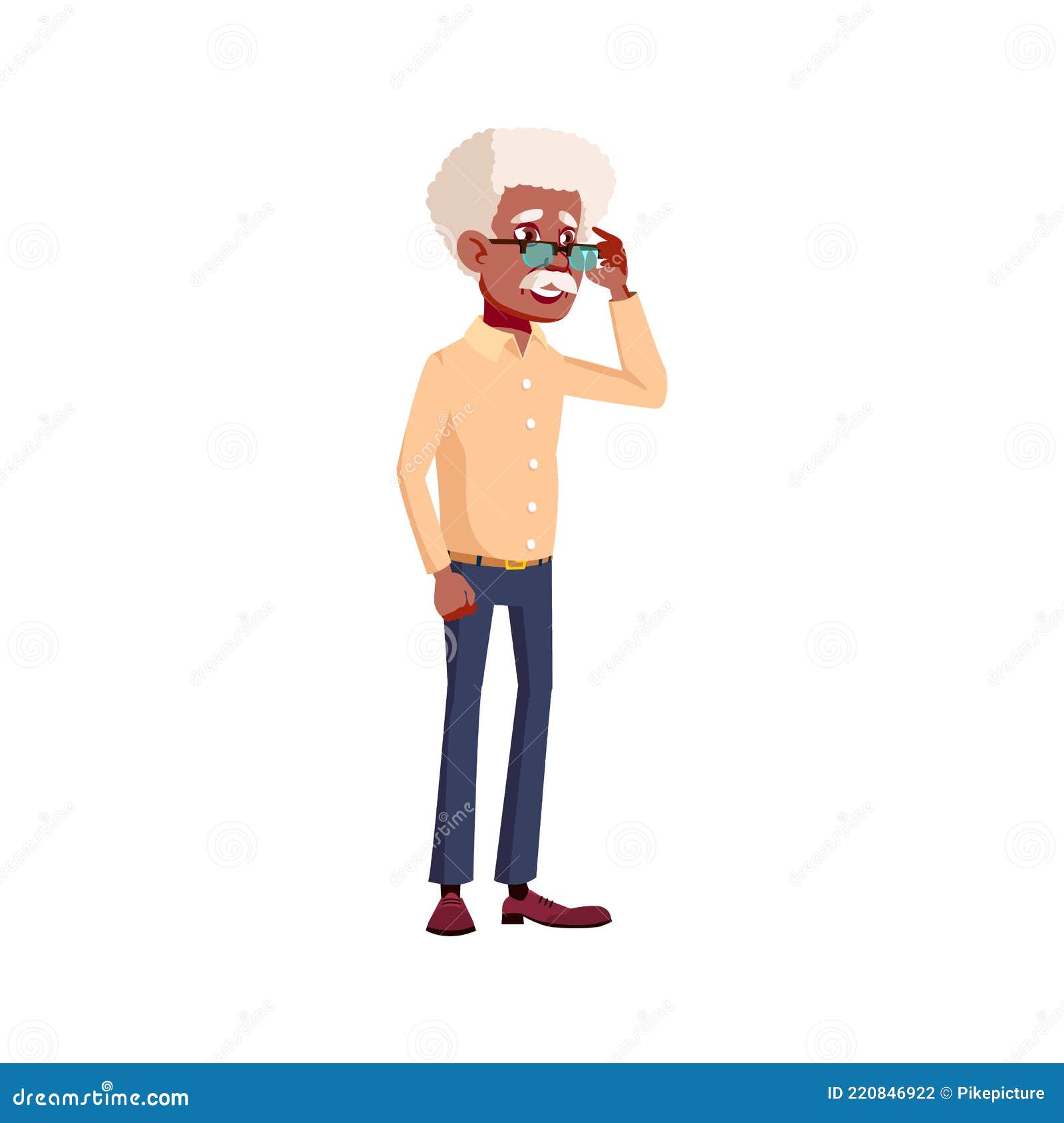 Smart Elderly Man Thinking about Problem Cartoon Vector Stock Vector ...