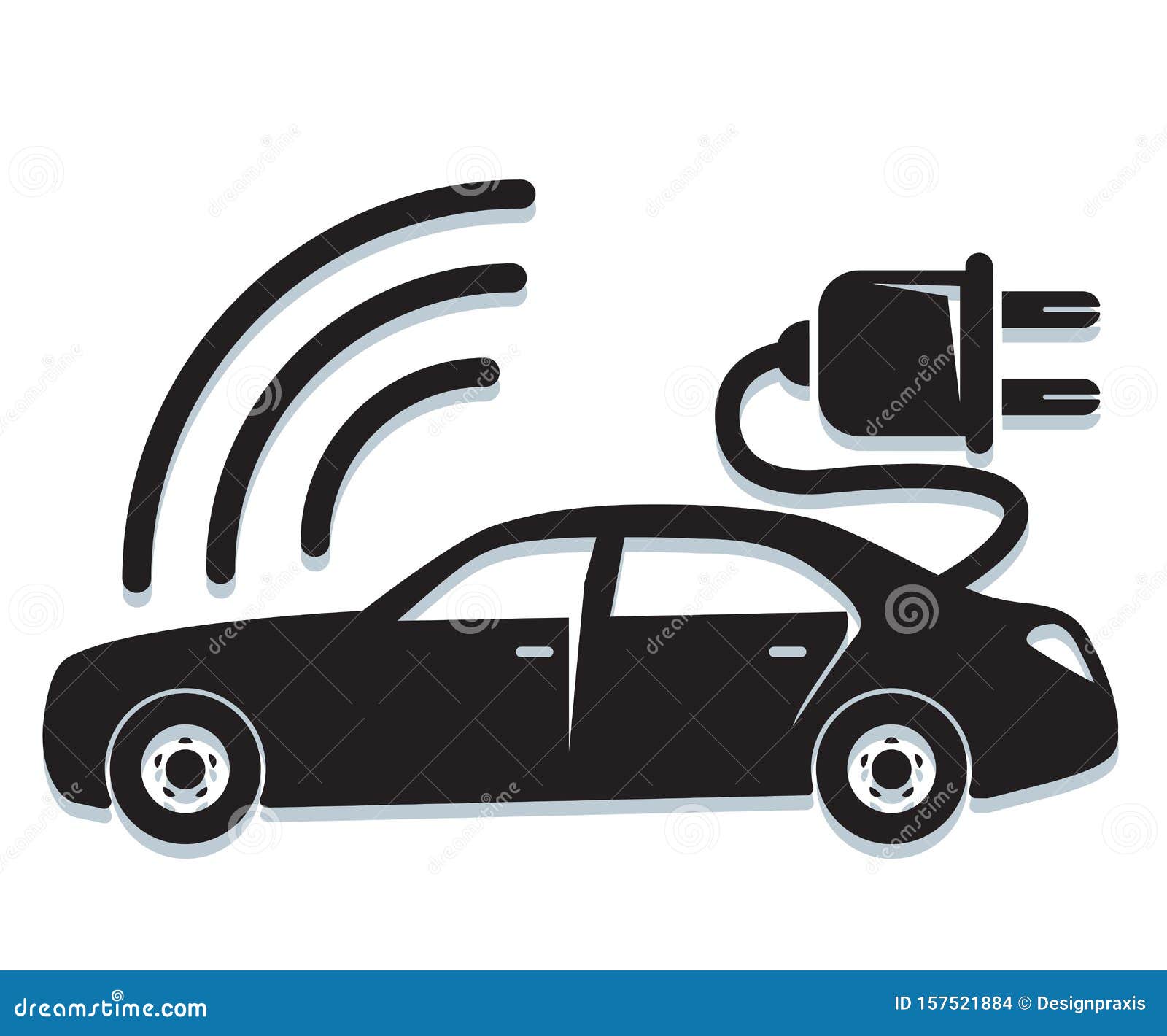 Smart Electric Vehicle - Car - Icon Stock Illustration - Illustration ...