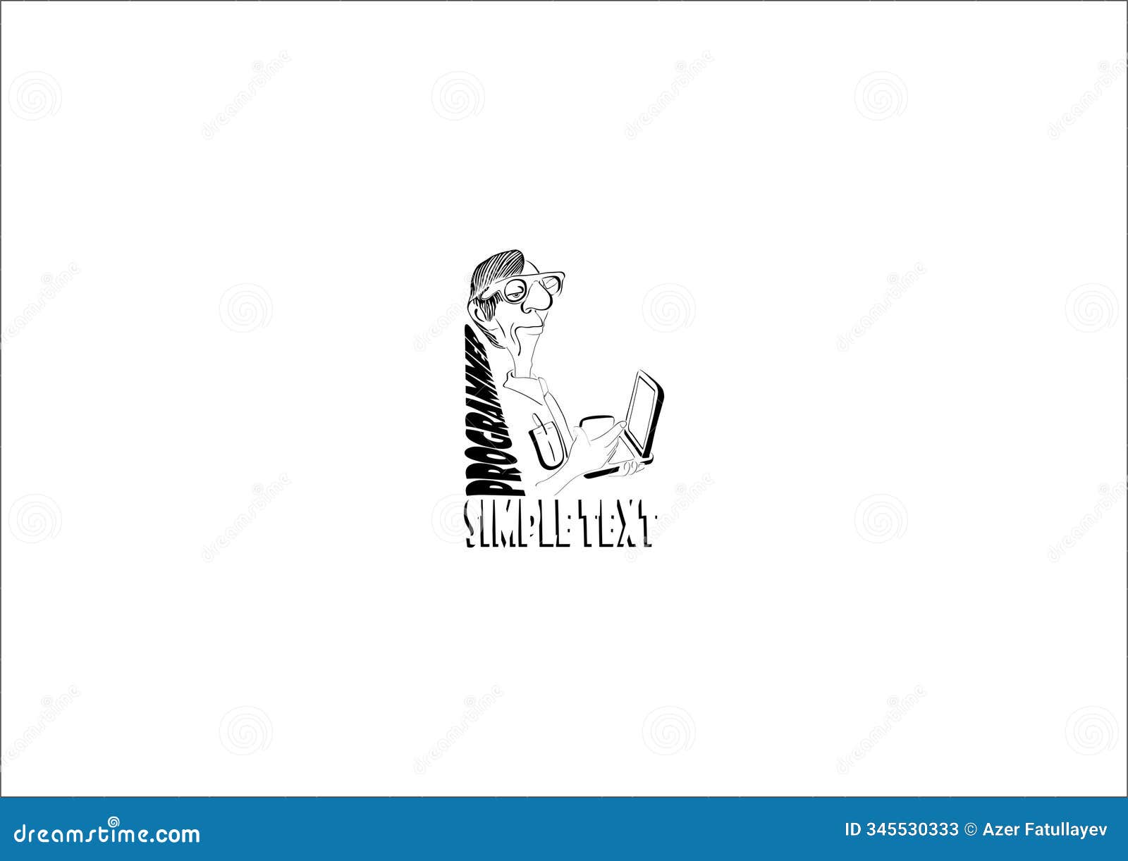 A Programmer with a Phone and Laptop and a Pen in His Pocket. Stock ...