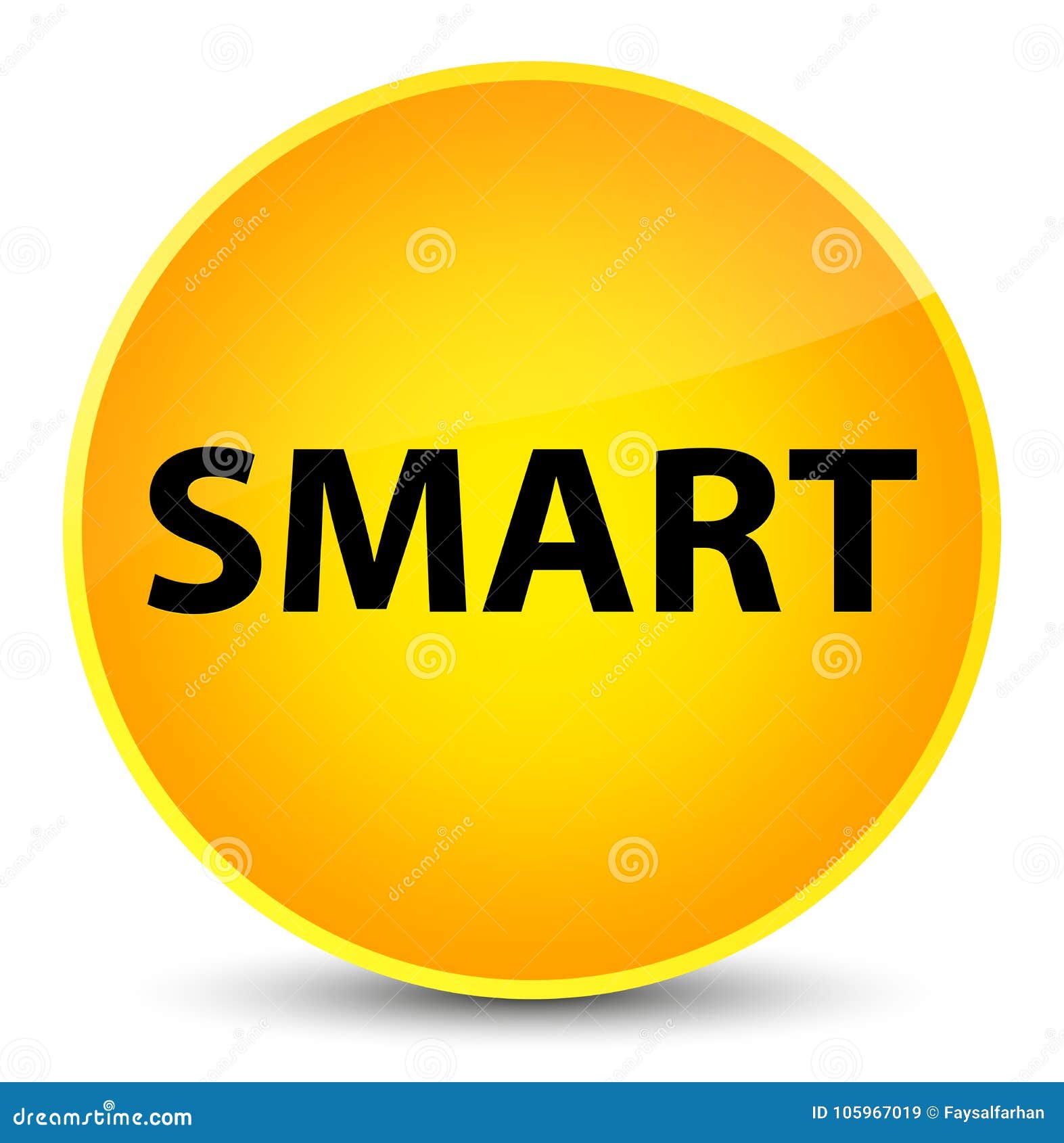 Smart Elegant Yellow Round Button Stock Illustration - Illustration of ...